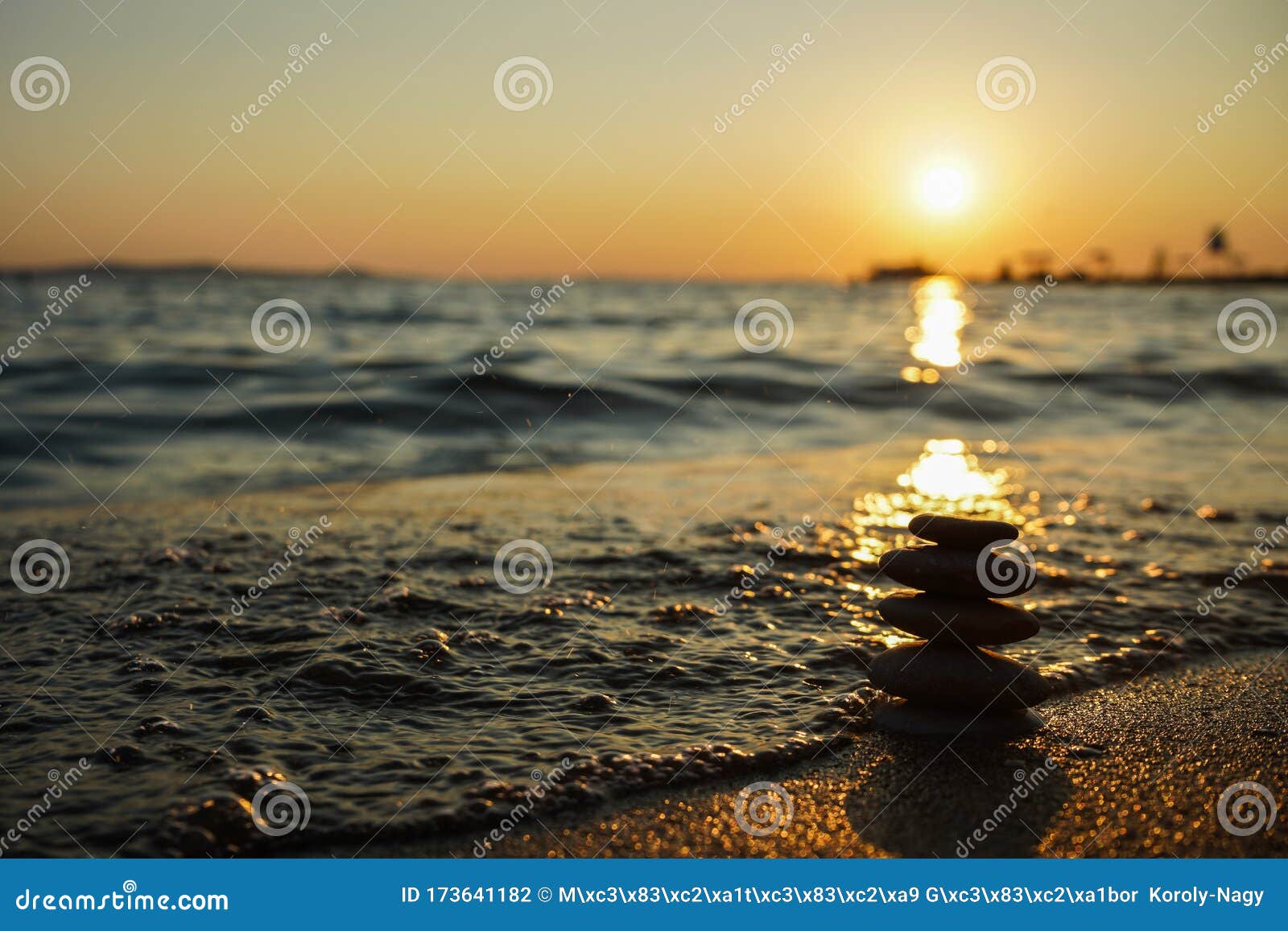 Riprap on Beach at Sunset 05 Stock Photo - Image of riprap, sunshune ...