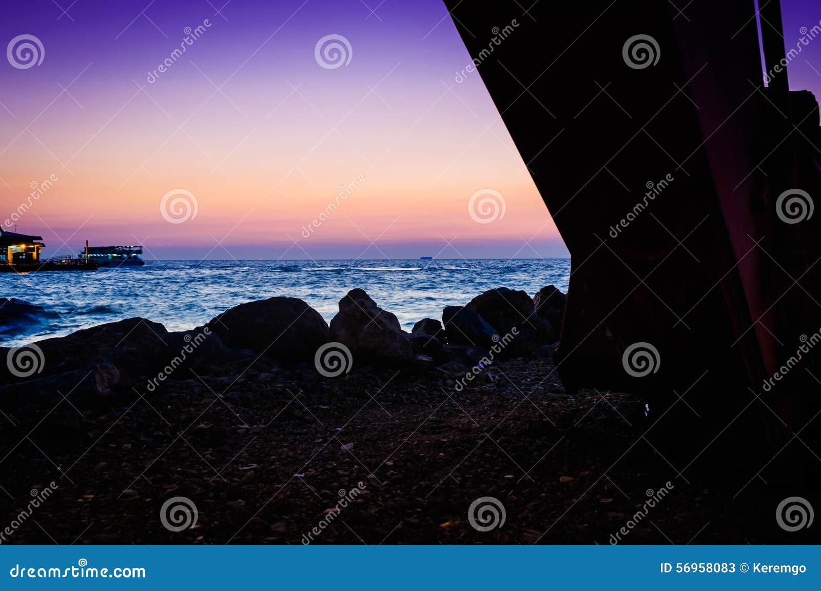 Riprap Works Construction Site in Sunset Stock Image - Image of bucket ...