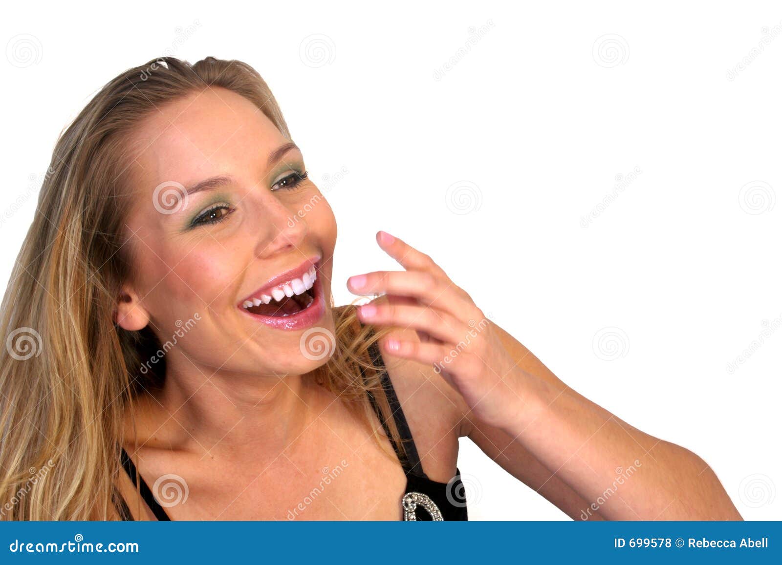 Rire photo stock. Image du fond, heureux, femme, jeune - 699578