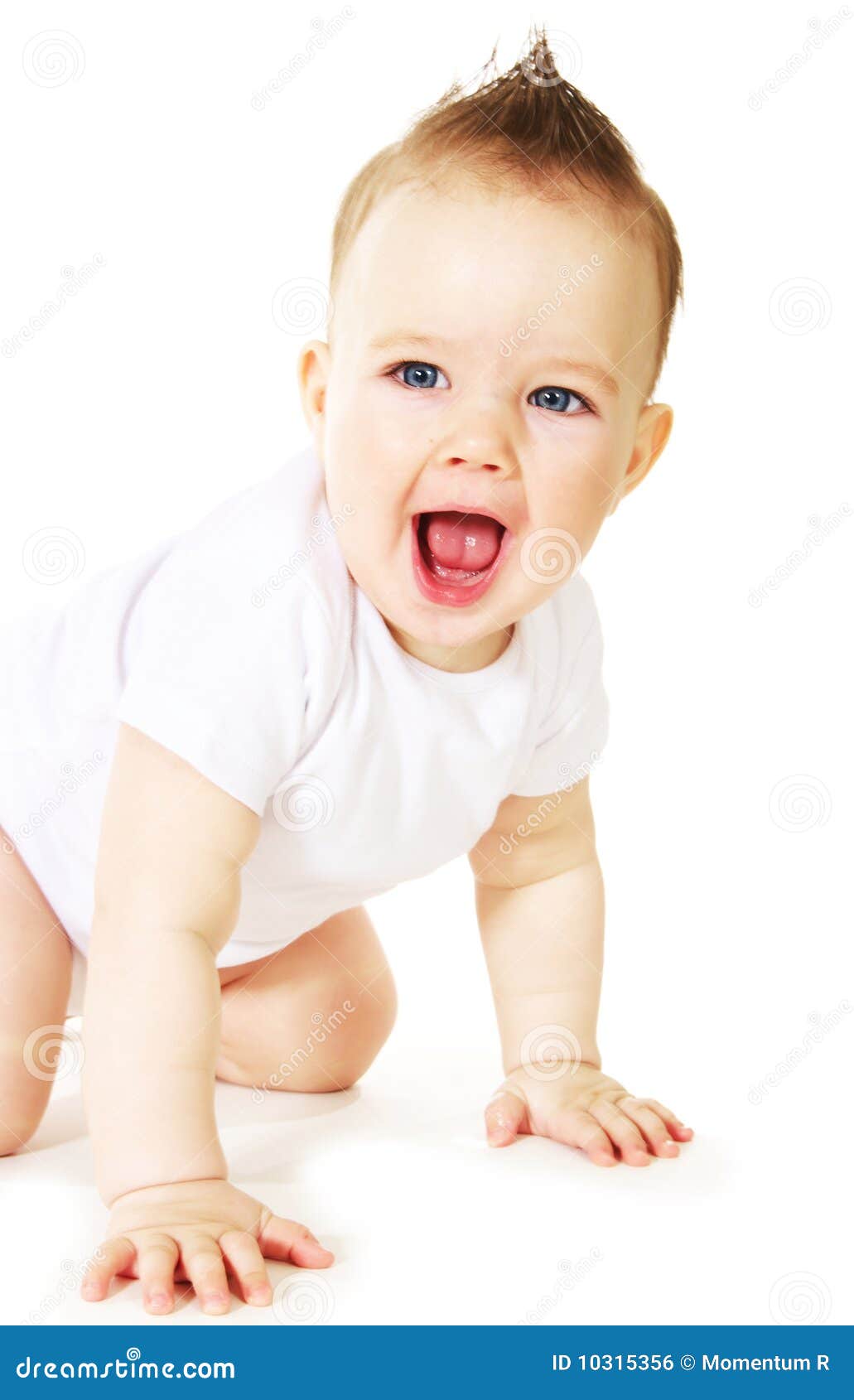 Rire de bébé photo stock. Image du masculin, isolement - 10315356