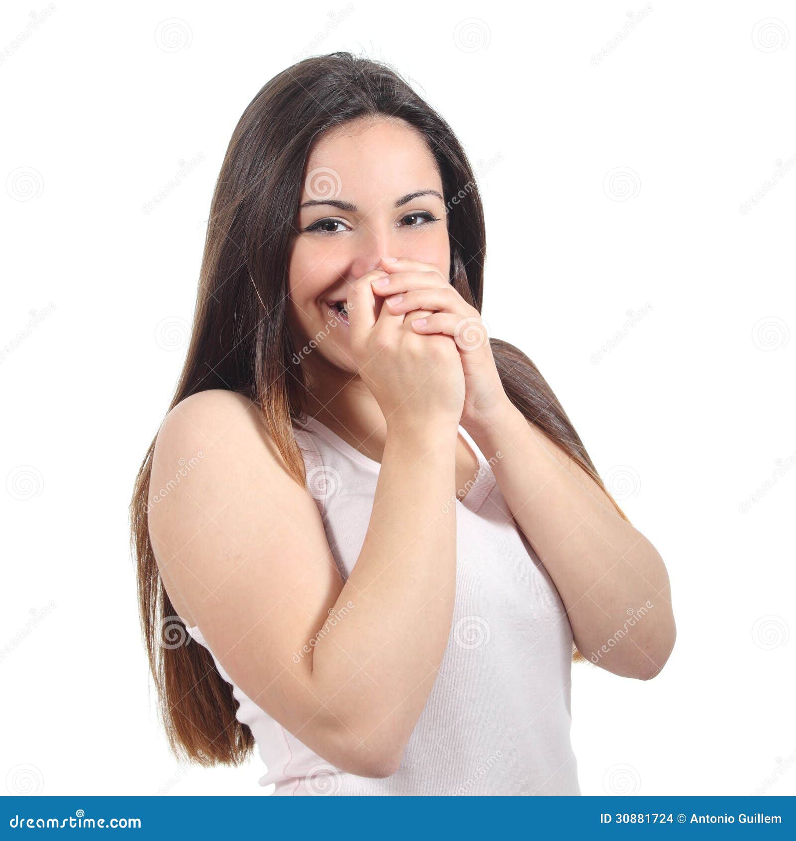 Rire Heureux D'adolescent Honteux Photo stock - Image du émotions ...