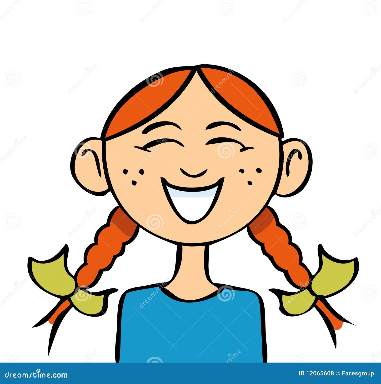 Risa De La Muchacha De La Historieta Stock de ilustración - Ilustración ...