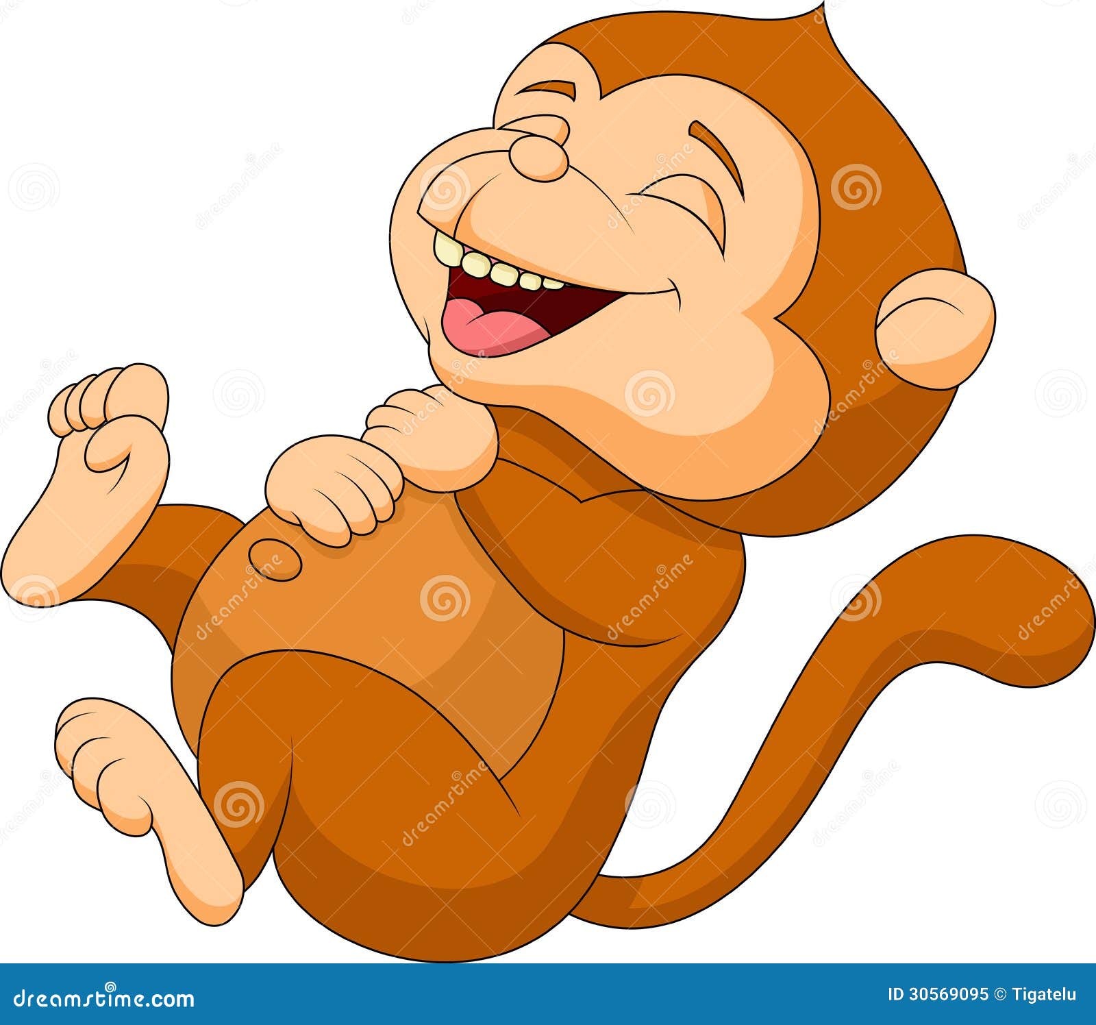 Risa Linda De La Historieta Del Mono Ilustración del Vector ...