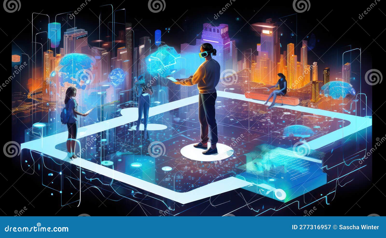 The Rise of AI in the Workplace. Generative AI Stock Illustration ... The Rise of AI in the Workplace. Generative AI Stock Illustration ...