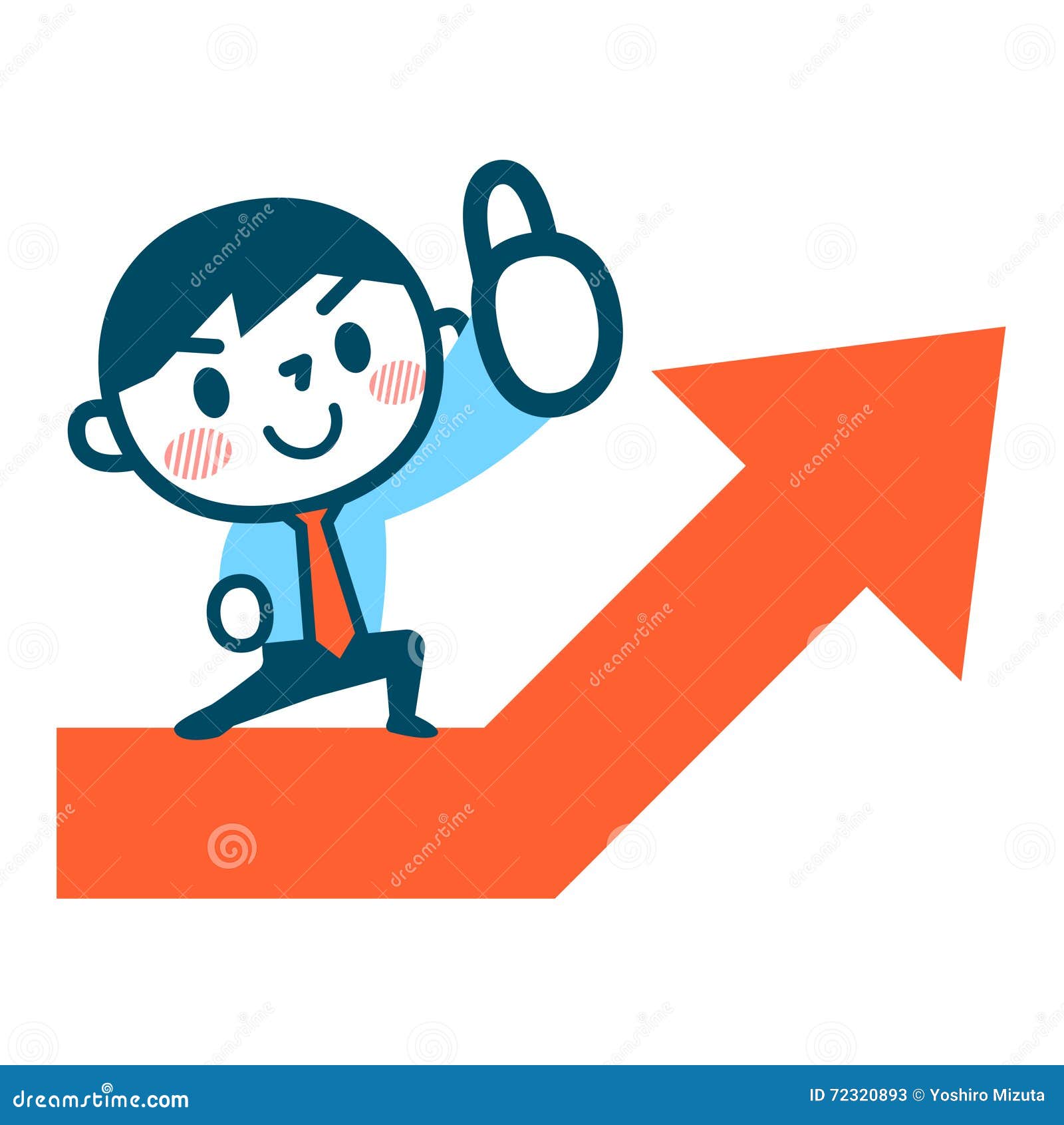 Rise and businessman stock vector. Illustration of rise - 72320893