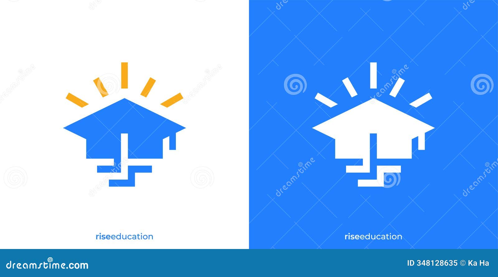 Creative Rise Education Logo. Sun and Graduation Cap with Minimalist ...