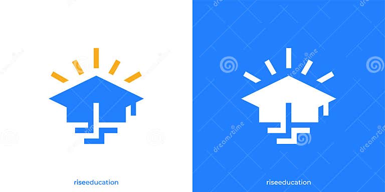 Creative Rise Education Logo. Sun and Graduation Cap with Minimalist ...