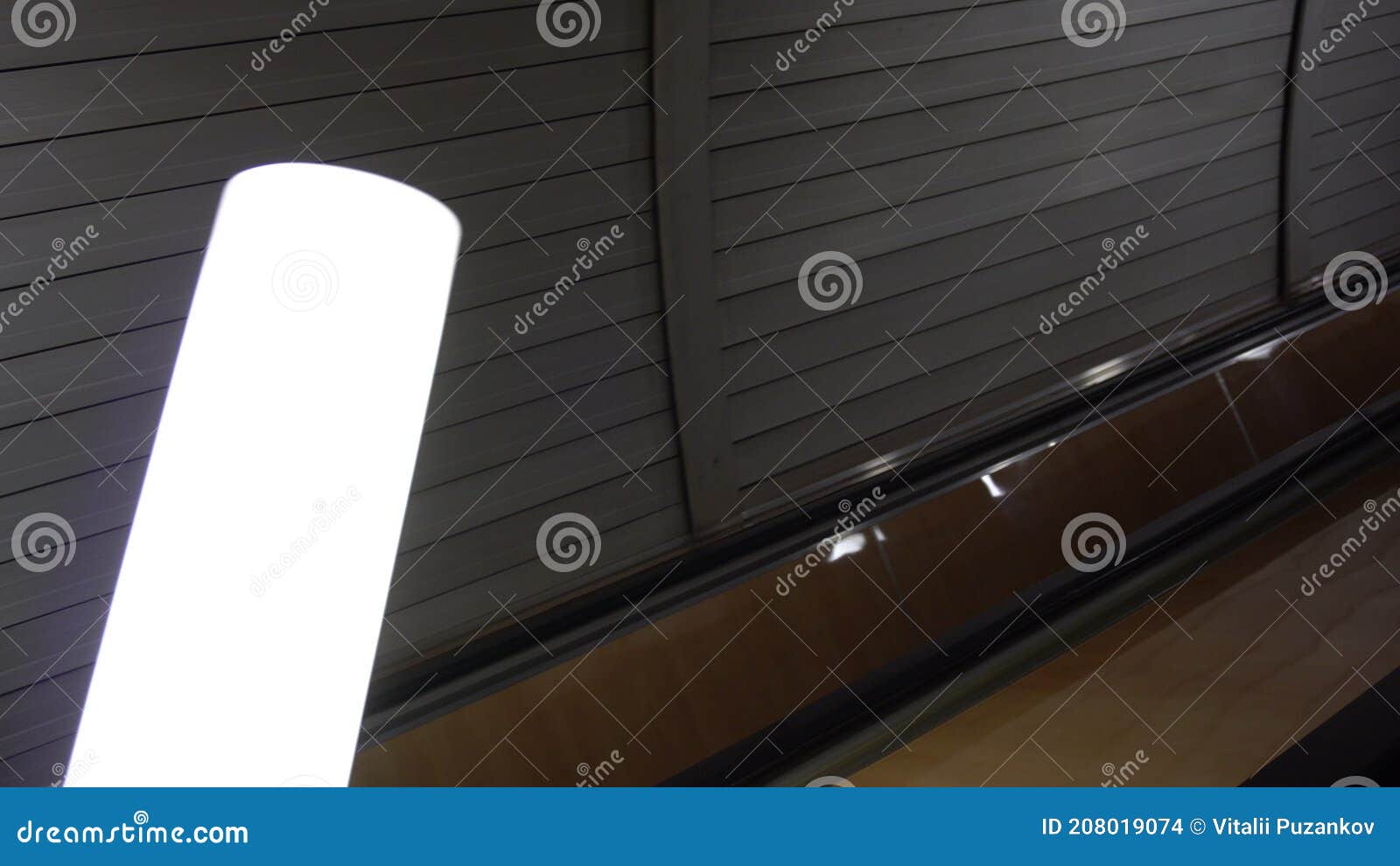 Rise on the Escalator in the Subway. First Person View Stock Photo ...