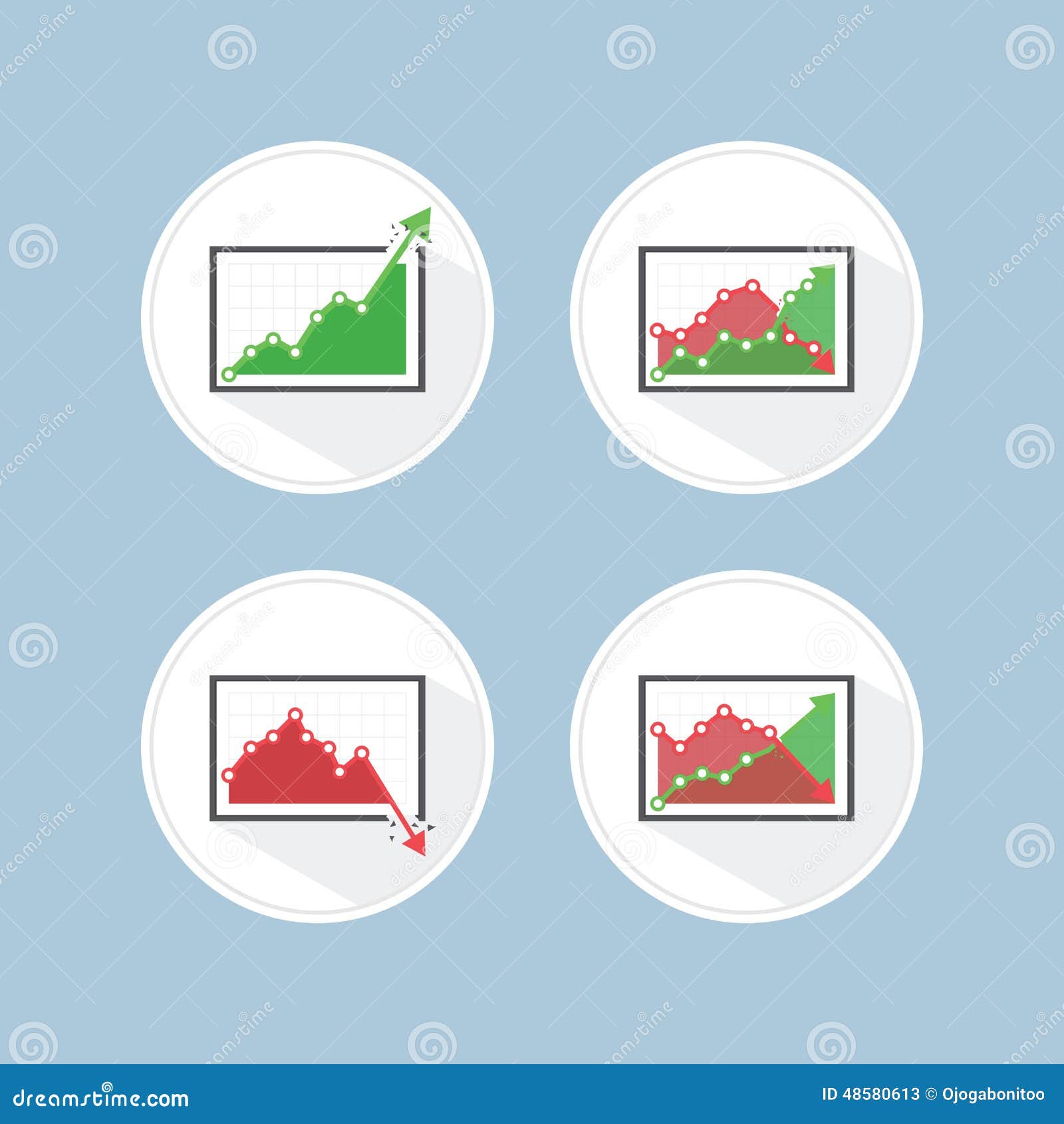 Rise and Fall Business Graph Stock Vector - Illustration of investment ...
