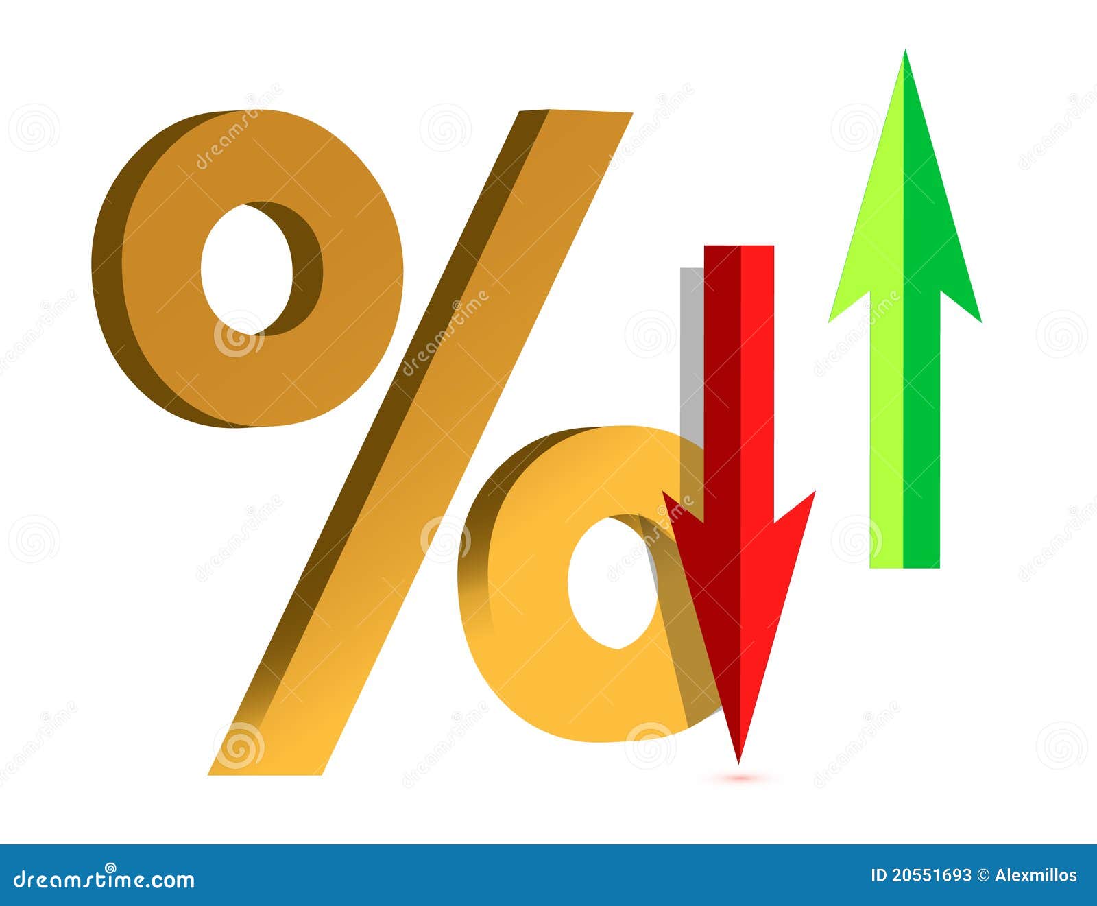 Rise and Fall in Interest with Symbol Percent Stock Illustration ...