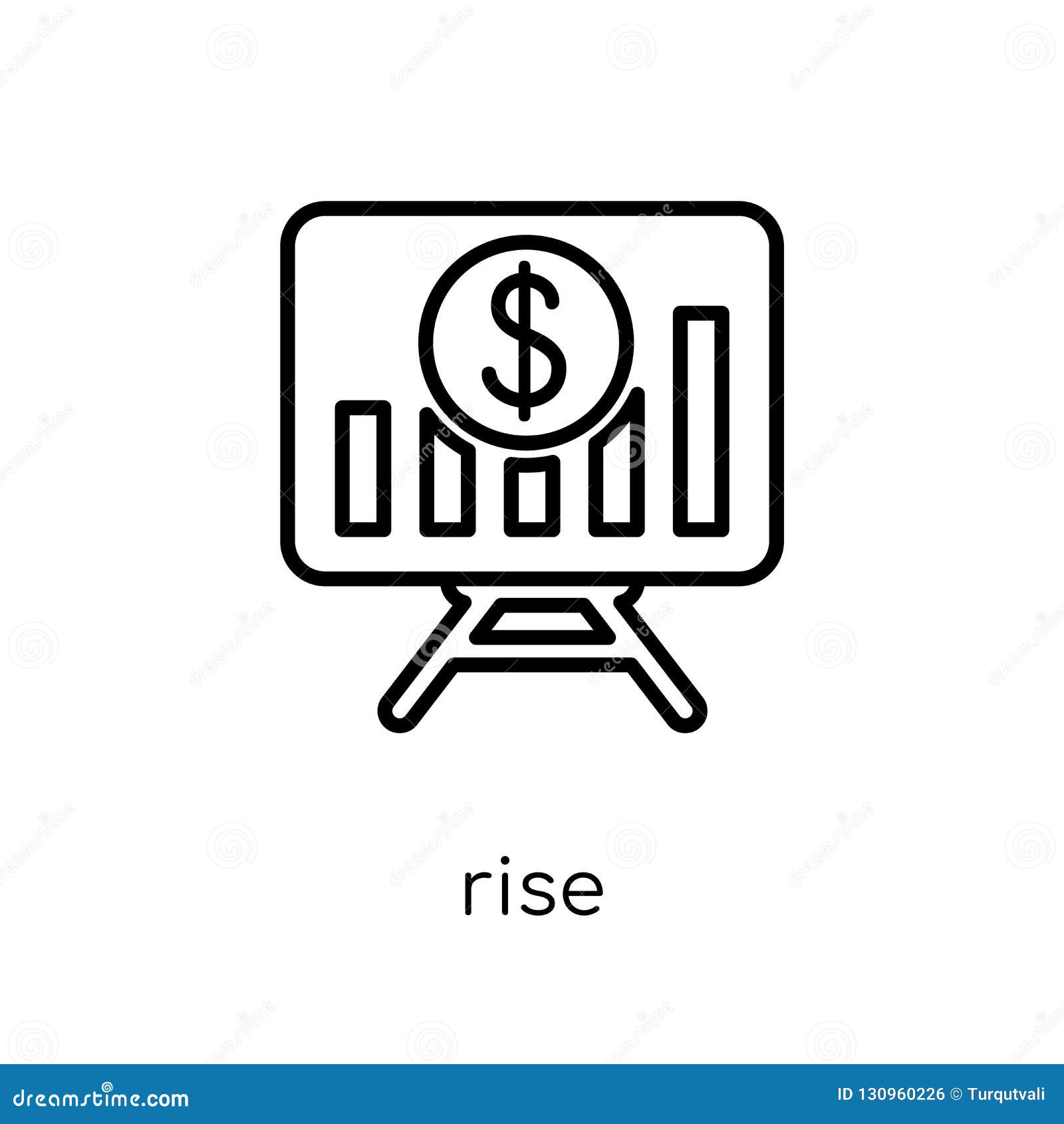 Rise icon from collection. stock vector. Illustration of line - 130960226