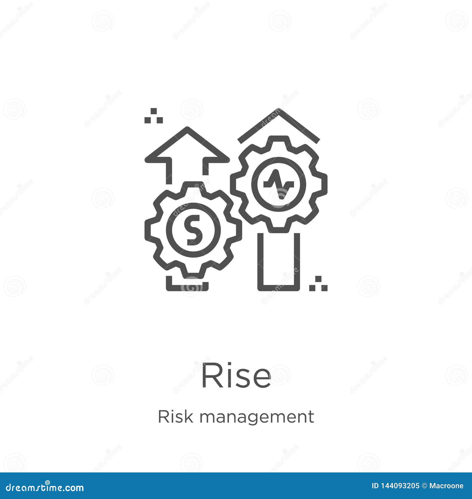 Rise Icon Vector from Risk Management Collection. Thin Line Rise ...