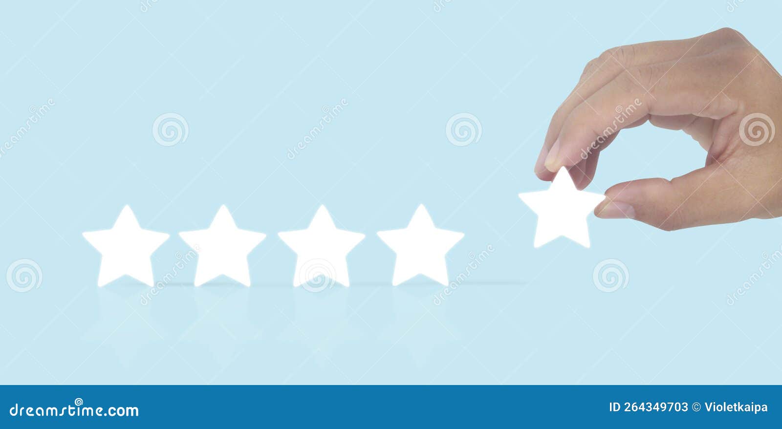 Rise on Increasing Five Stars in Hand, Increase Rating Stock Image ...