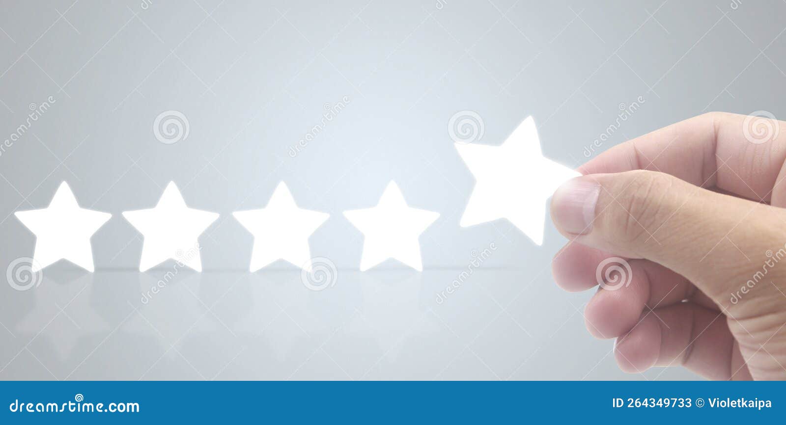 Rise on Increasing Five Stars in Hand, Increase Rating Stock Image ...