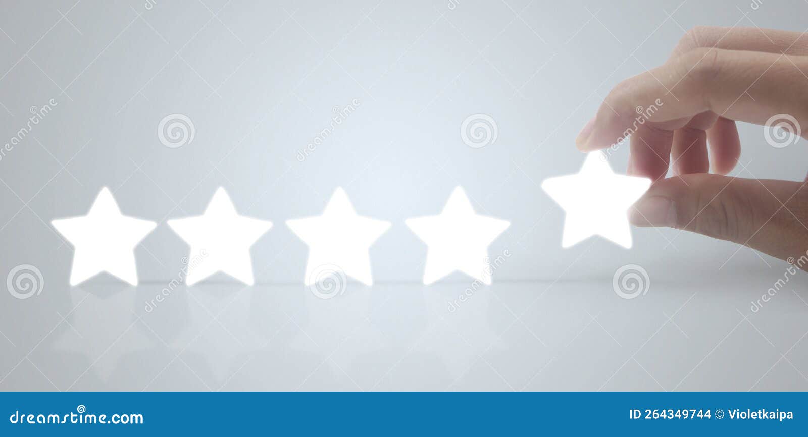 Rise on Increasing Five Stars in Hand, Increase Rating Stock Photo ...