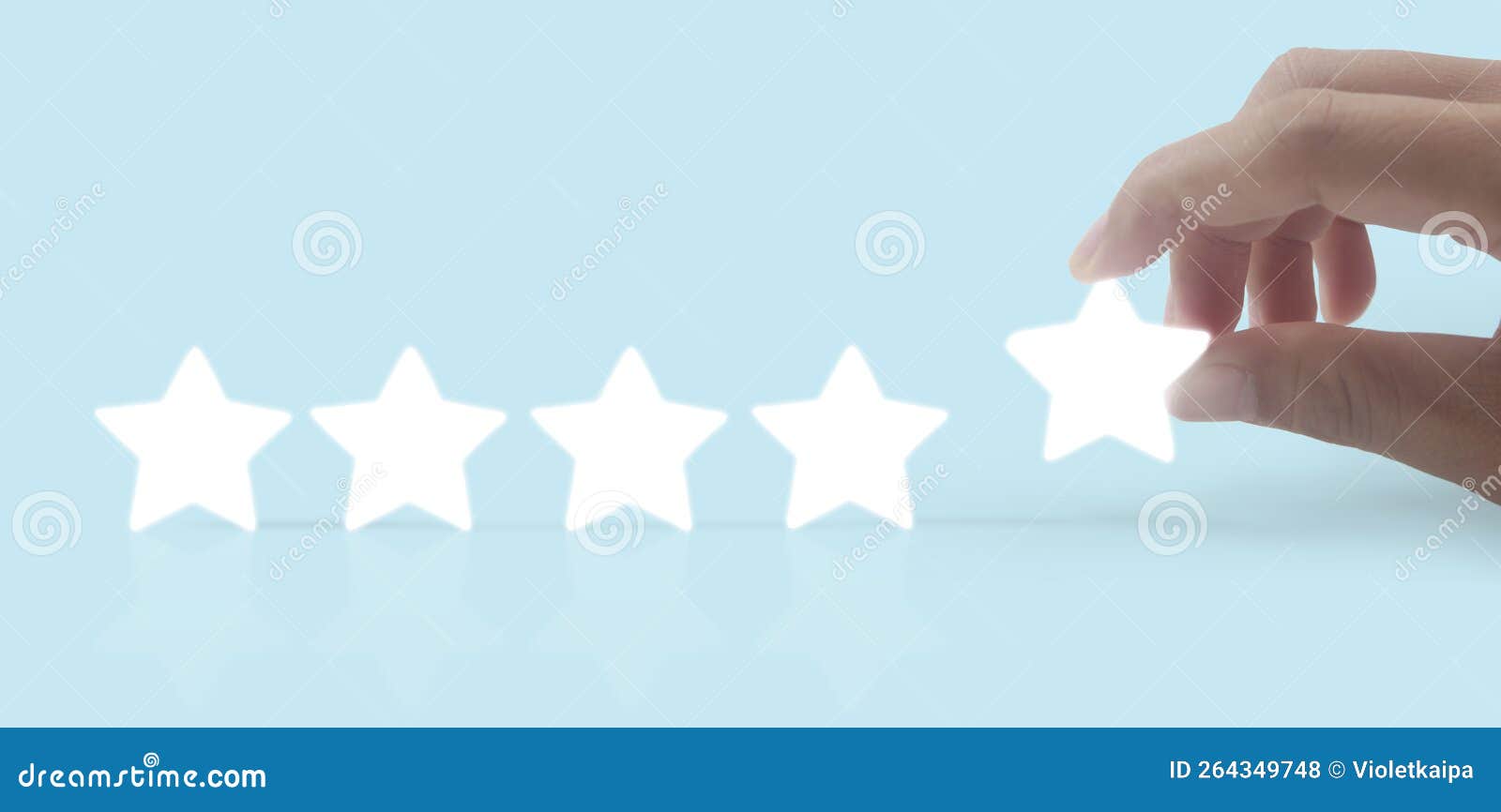 Rise on Increasing Five Stars in Hand, Increase Rating Stock Photo ...