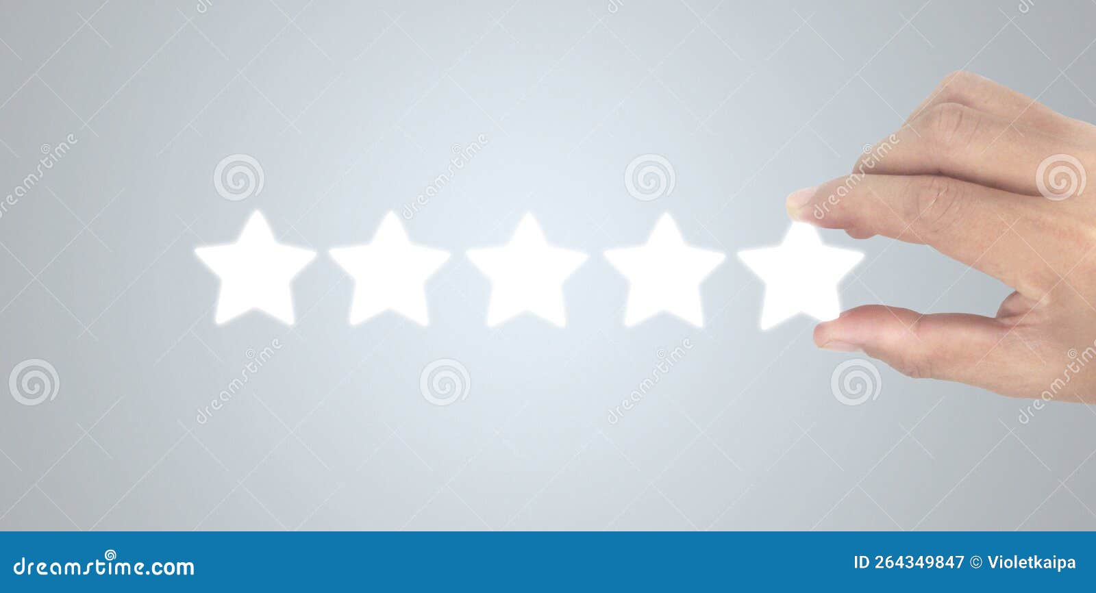 Rise on Increasing Five Stars in Hand, Increase Rating Stock Image ...