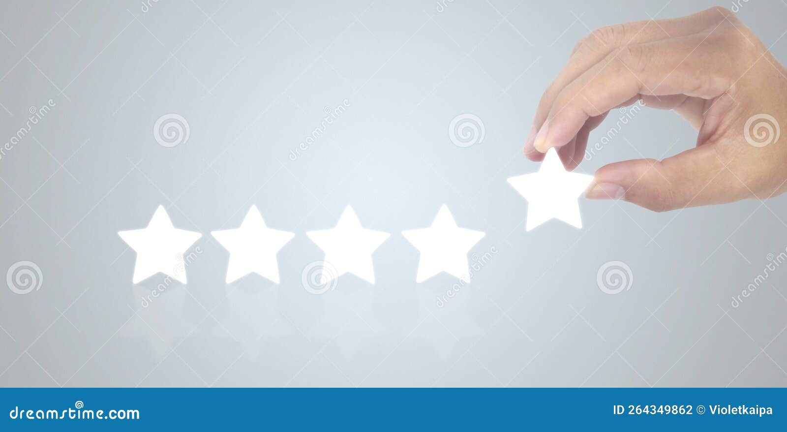 Rise on Increasing Five Stars in Hand, Increase Rating Stock Photo ...