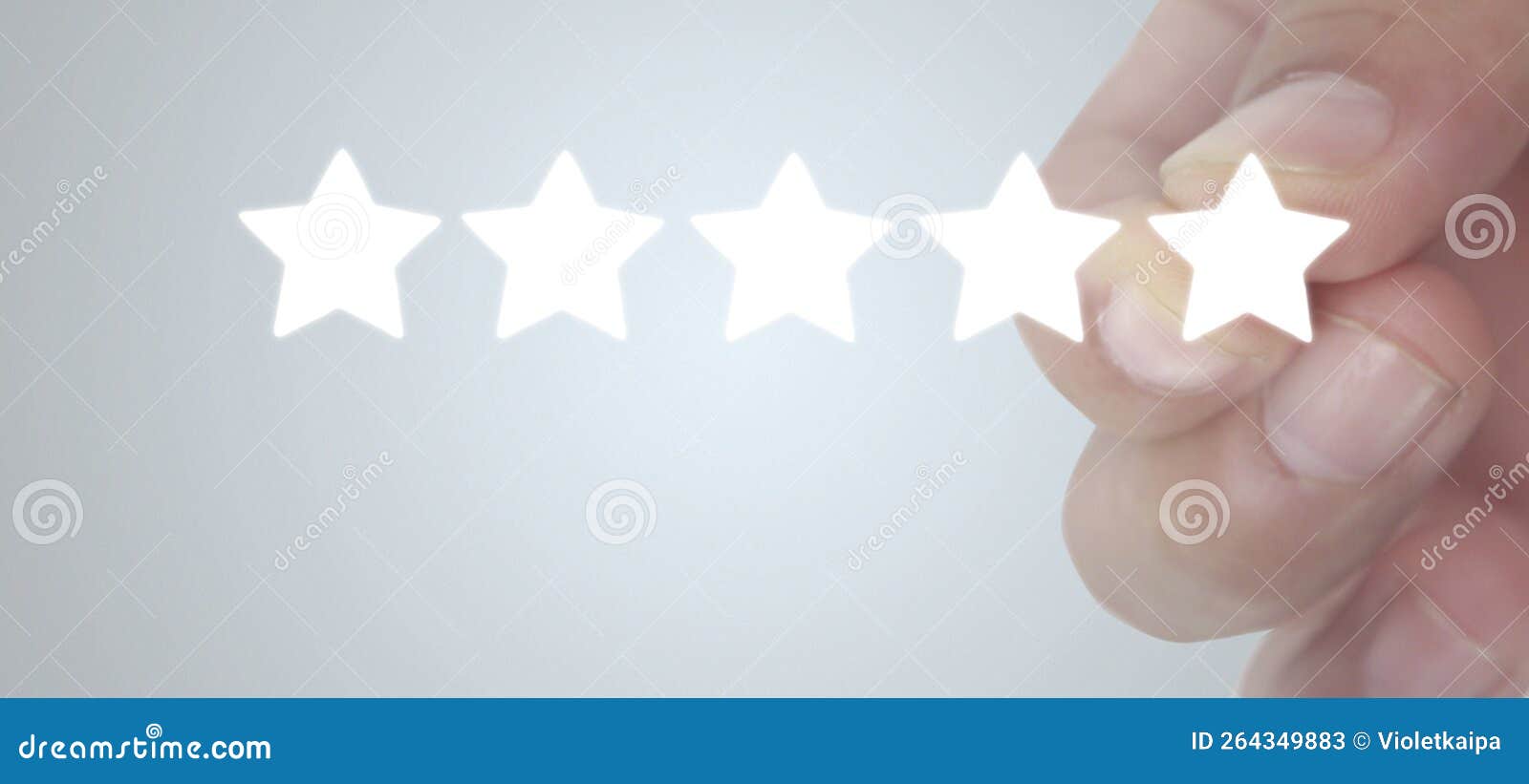 Rise on Increasing Five Stars in Hand, Increase Rating Stock Image ...