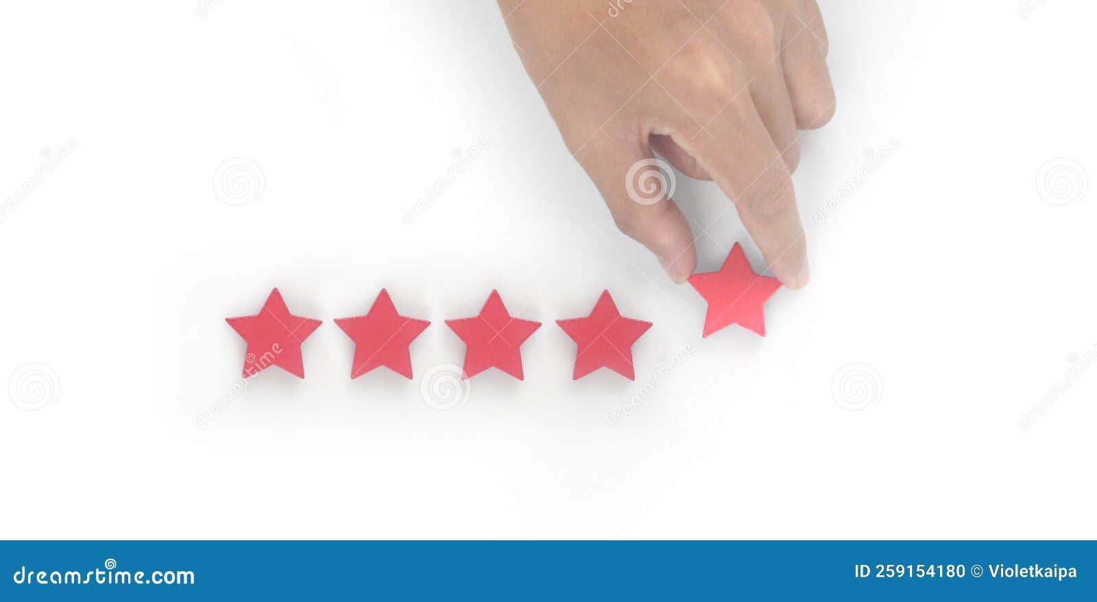 Rise on Increasing Five Stars in Human Hand Stock Photo - Image of ...
