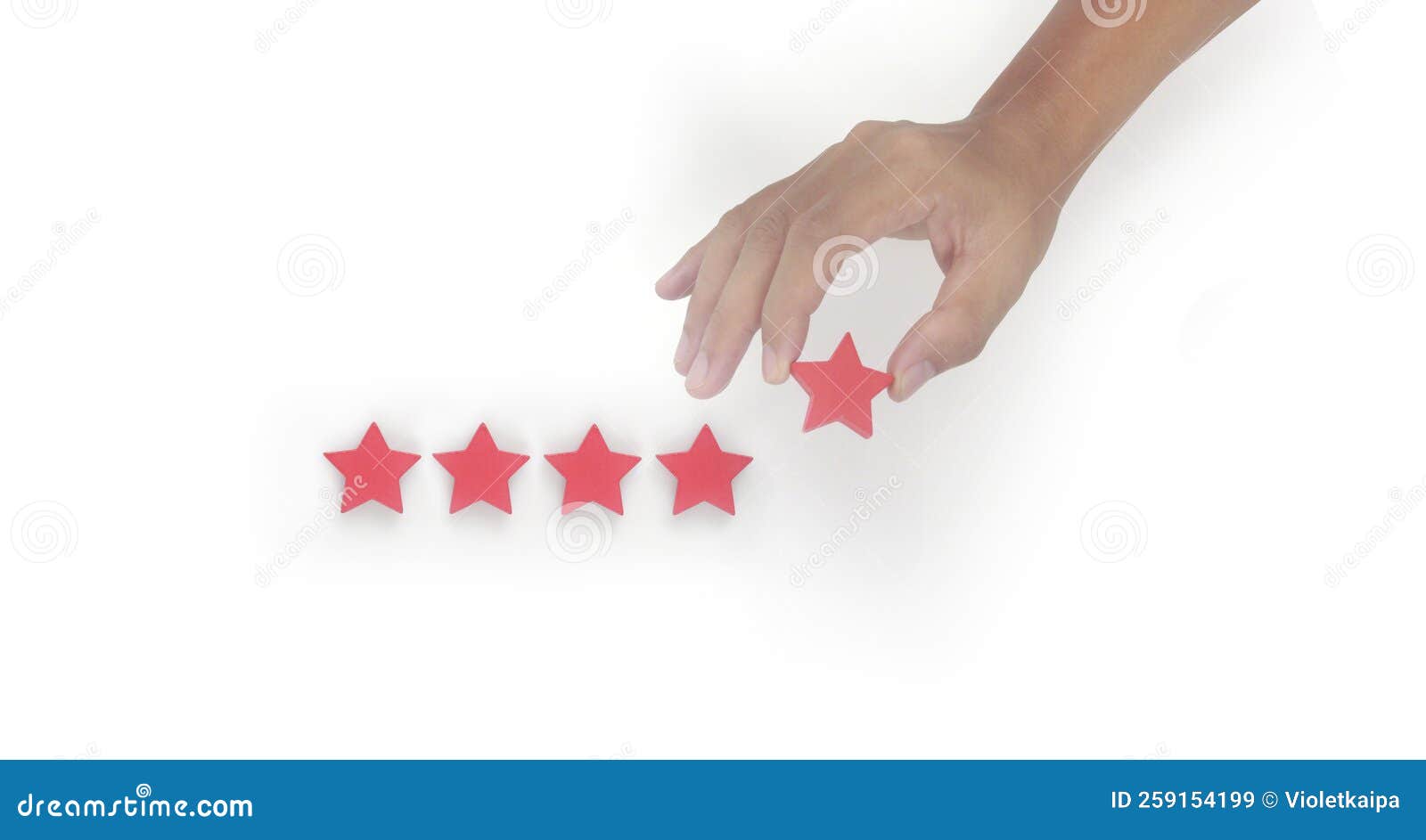 Rise on Increasing Five Stars in Human Hand Stock Image - Image of ...