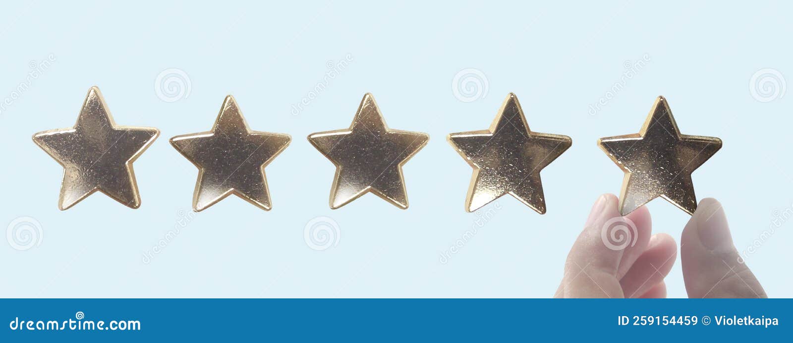 Rise on Increasing Five Stars in Human Hand Stock Image - Image of ...
