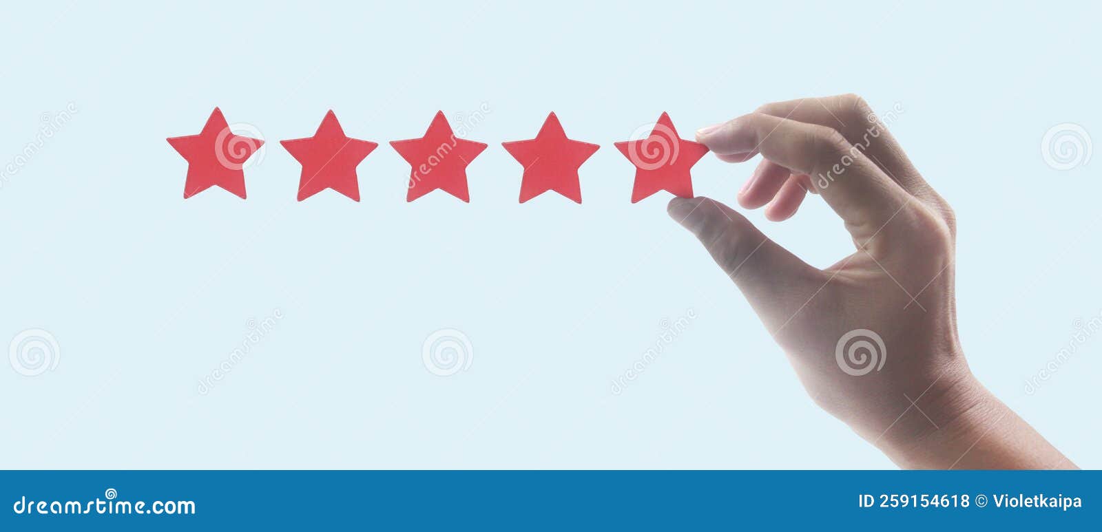 Rise on Increasing Five Stars in Human Hand Stock Photo - Image of ...