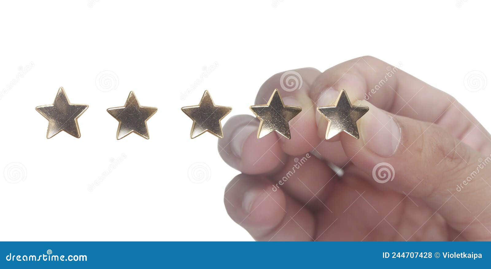 Rise on Increasing Five Stars in Human Hand, Increase Rating Stock ...