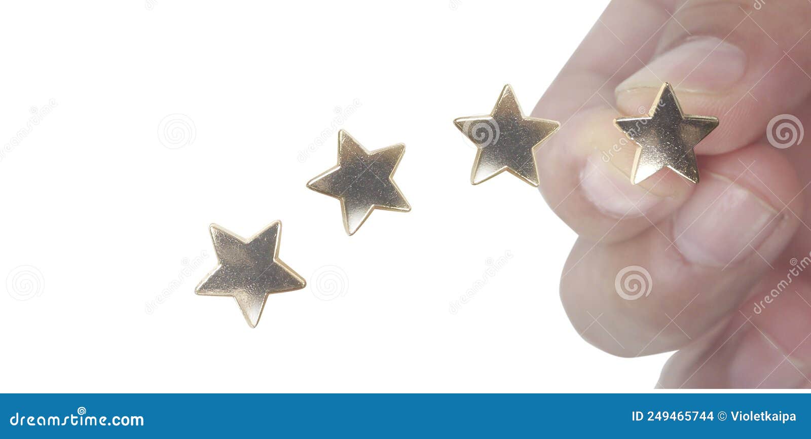 Rise on Increasing Five Stars in Human Hand Stock Photo - Image of five ...