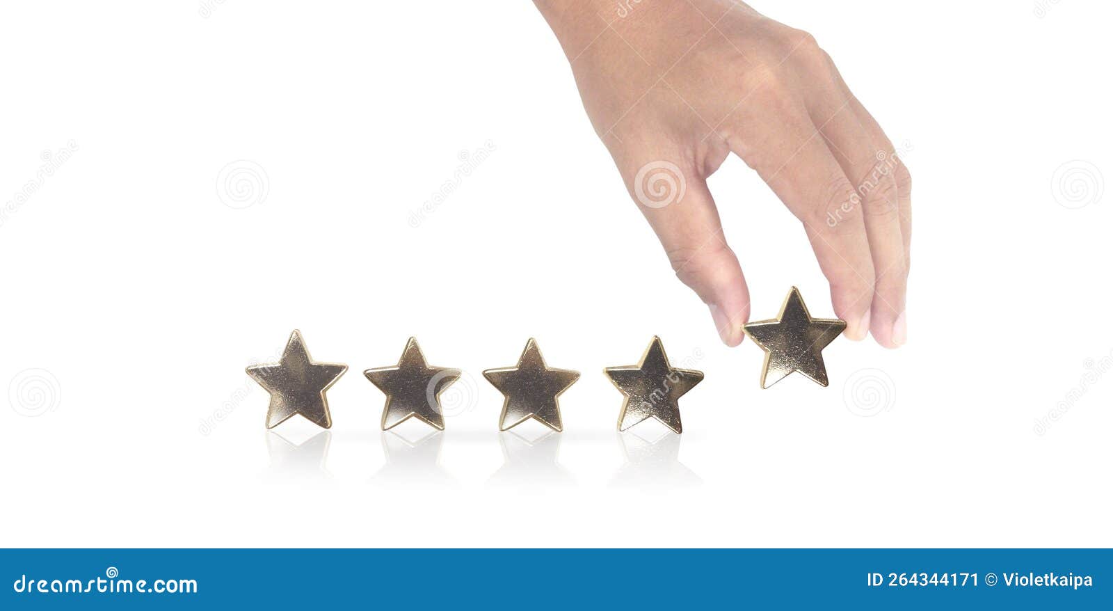 Rise on Increasing Five Stars in Human Hand, Increase Rating Stock ...
