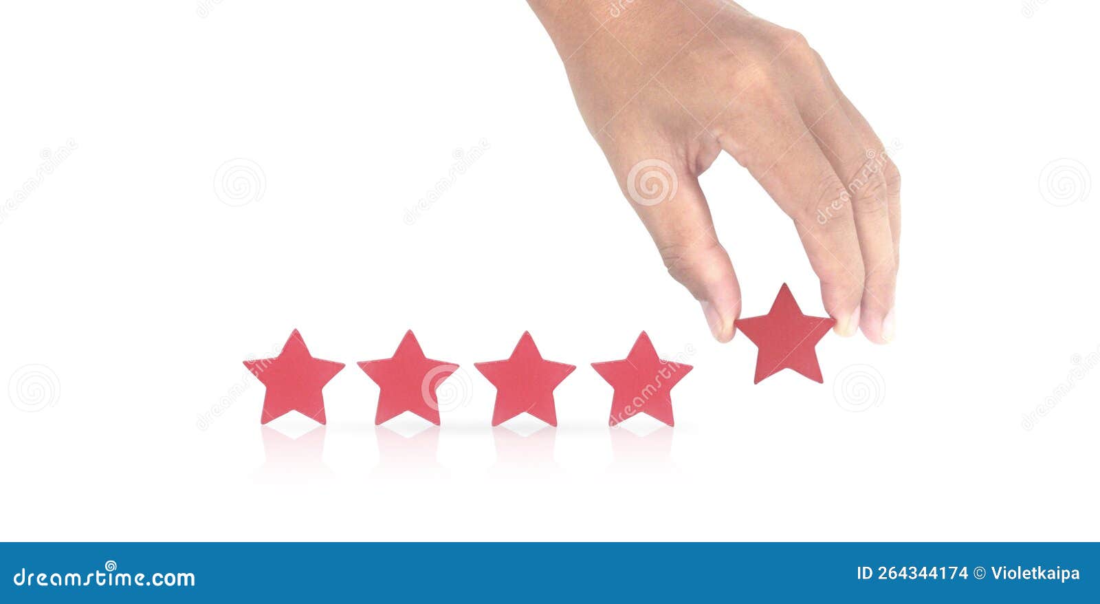 Rise on Increasing Five Stars in Human Hand, Increase Rating Stock ...