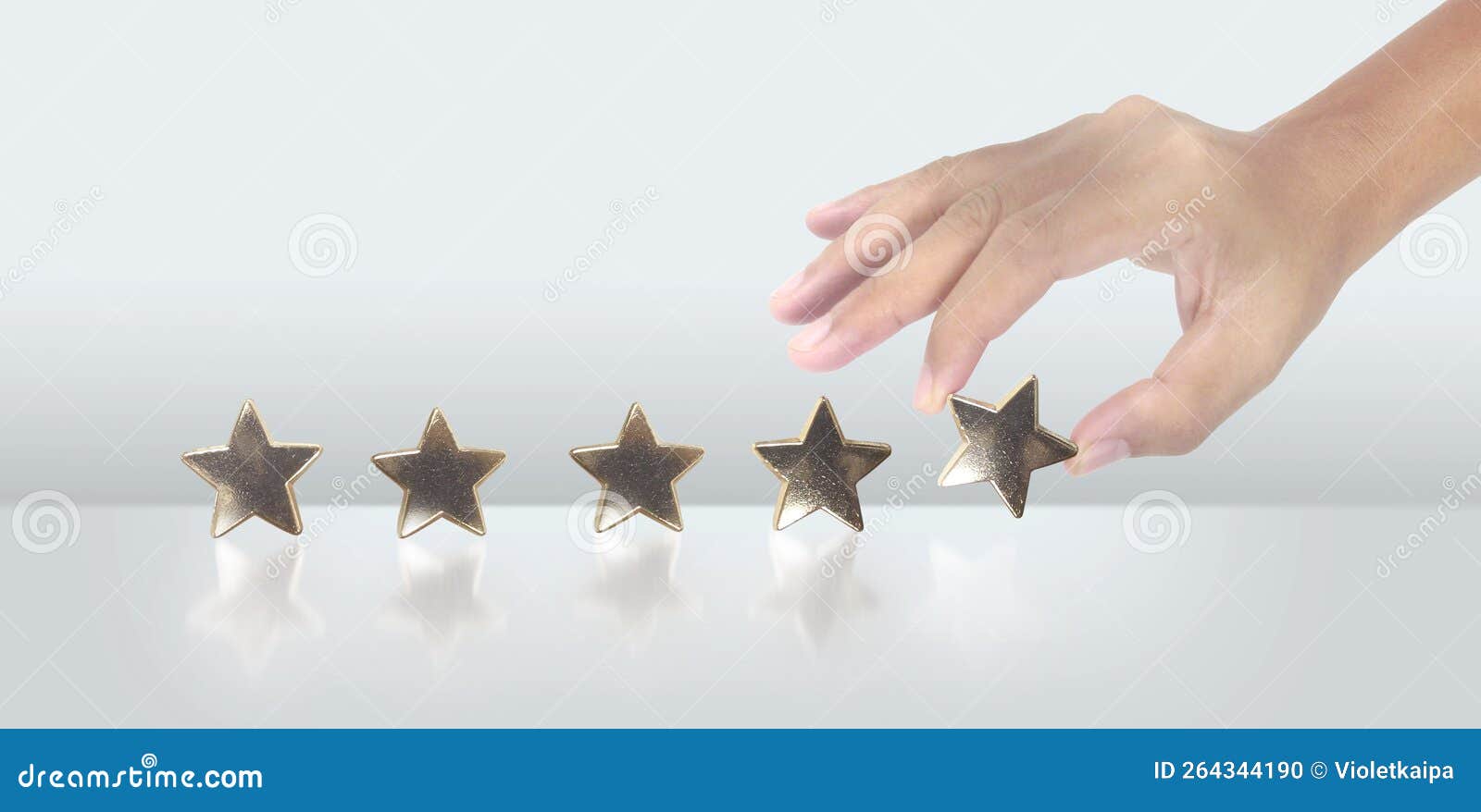 Rise on Increasing Five Stars in Human Hand, Increase Rating Stock ...