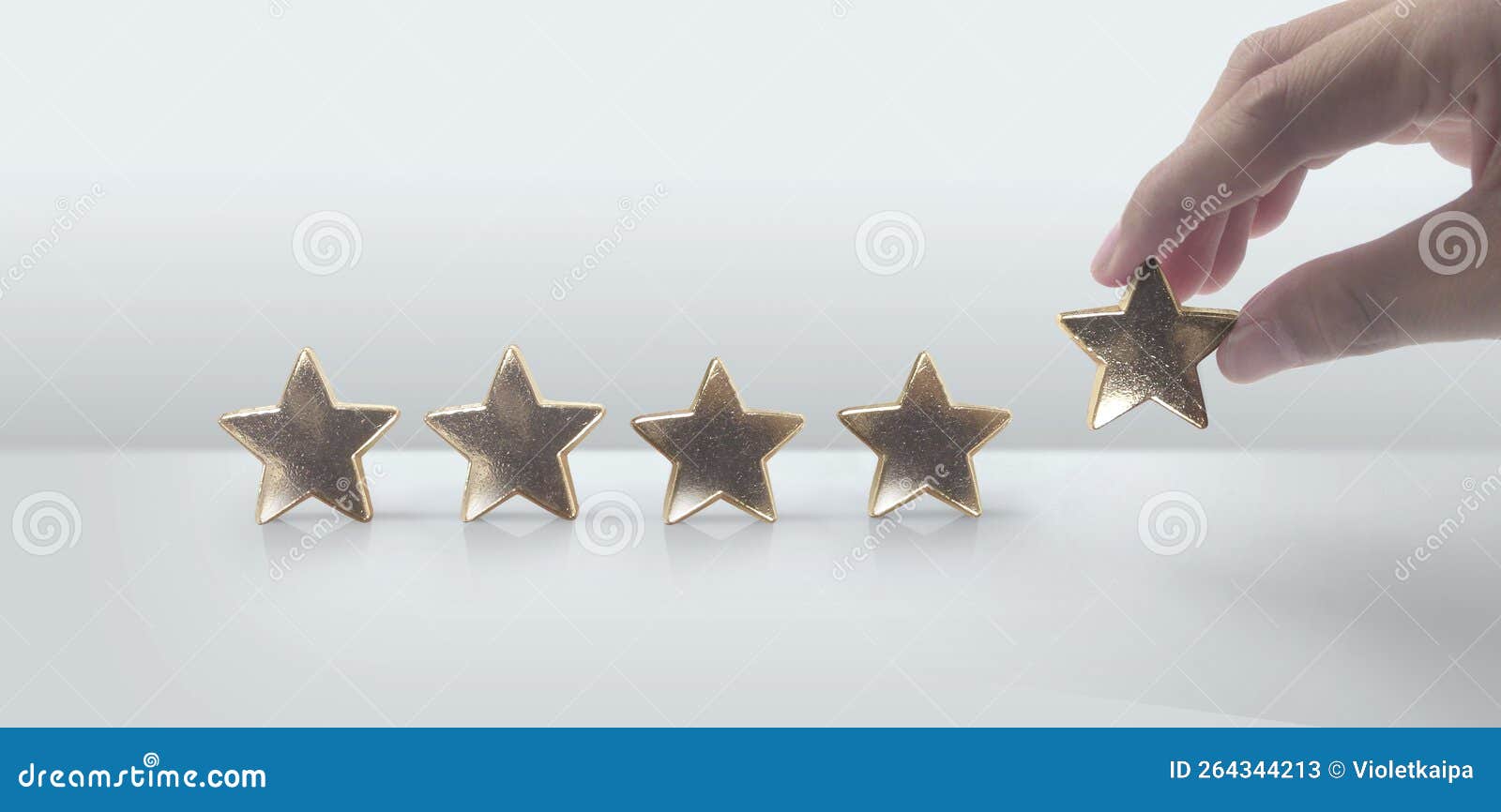 Rise on Increasing Five Stars in Human Hand, Increase Rating Stock ...