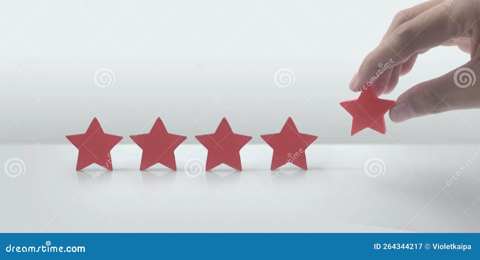 Rise on Increasing Five Stars in Human Hand, Increase Rating Stock ...