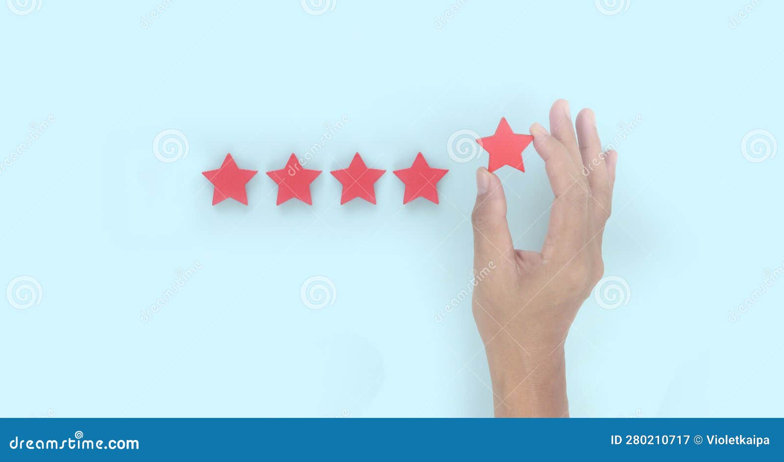 Rise on Increasing Five Stars in Human Hand, Increase Rating Stock ...