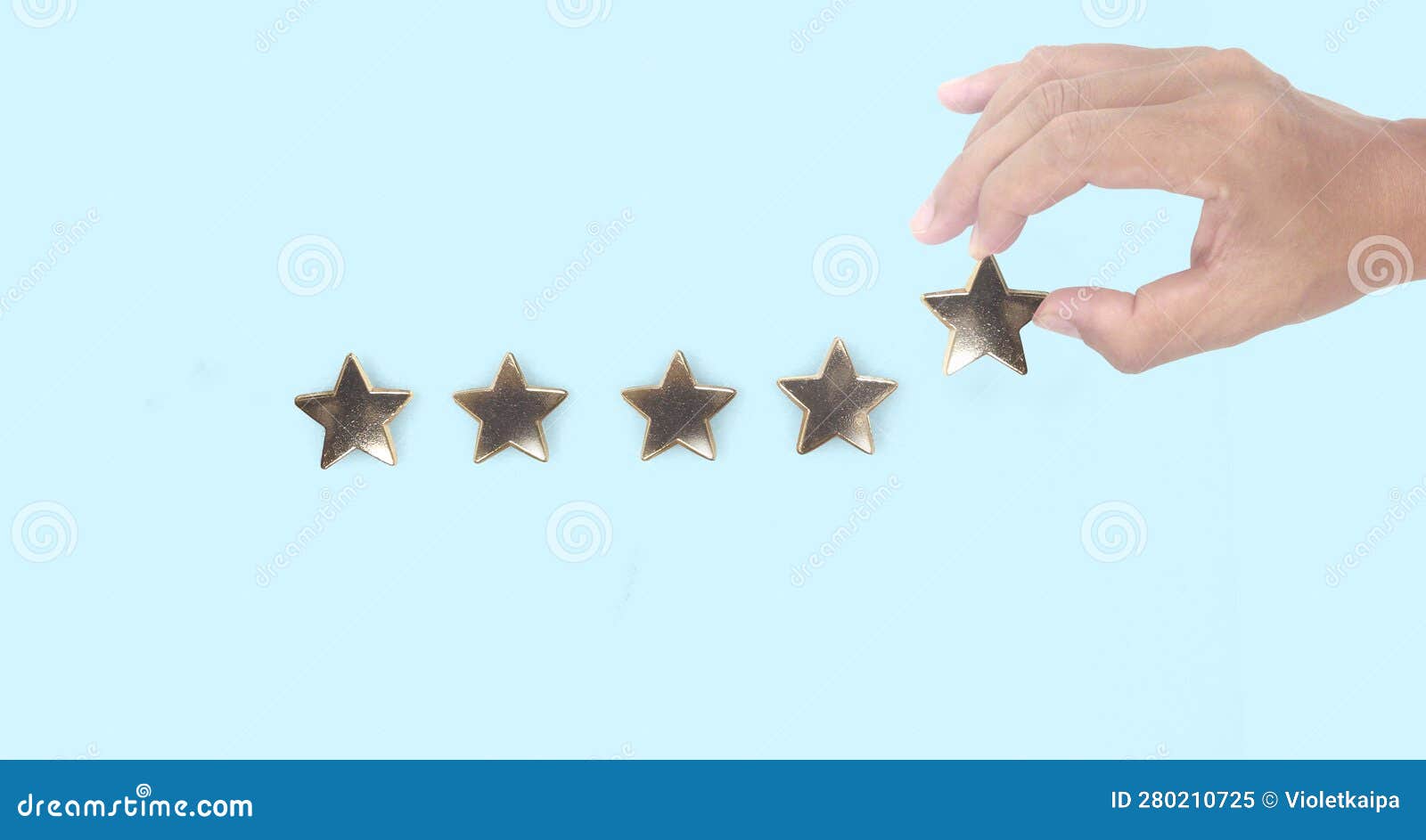 Rise on Increasing Five Stars in Human Hand, Increase Rating Stock ...