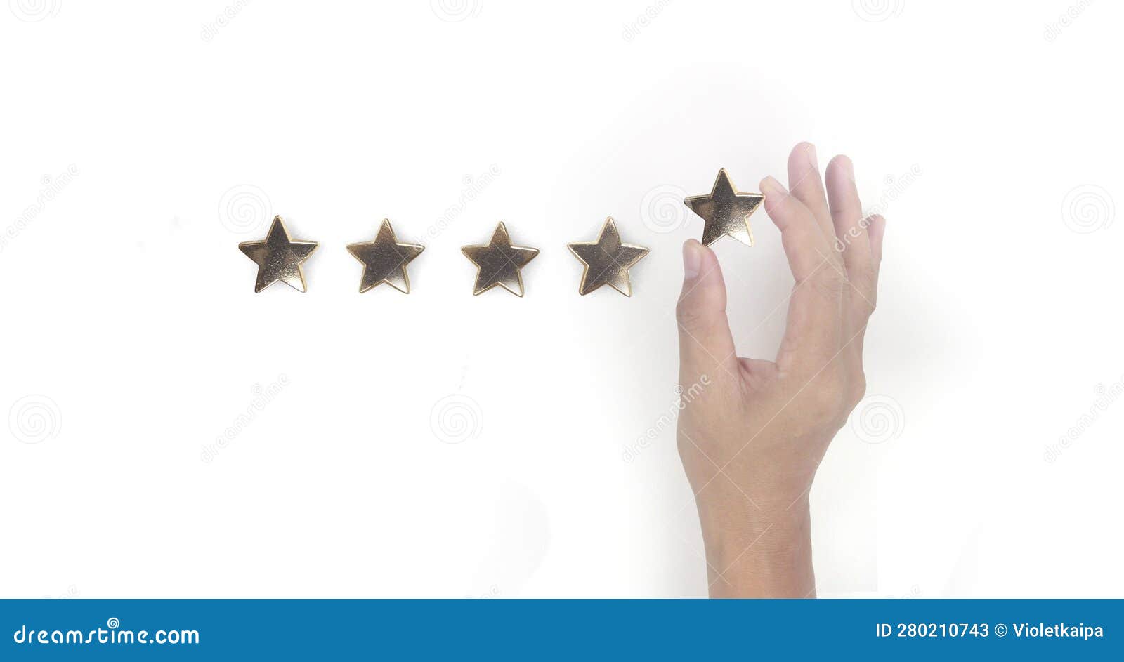 Rise on Increasing Five Stars in Human Hand, Increase Rating Stock ...
