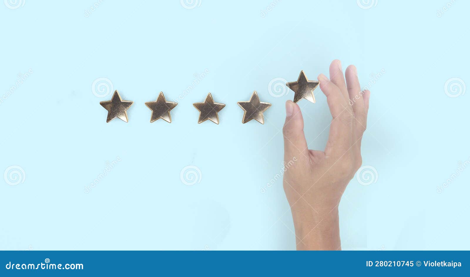 Rise on Increasing Five Stars in Human Hand, Increase Rating Stock ...