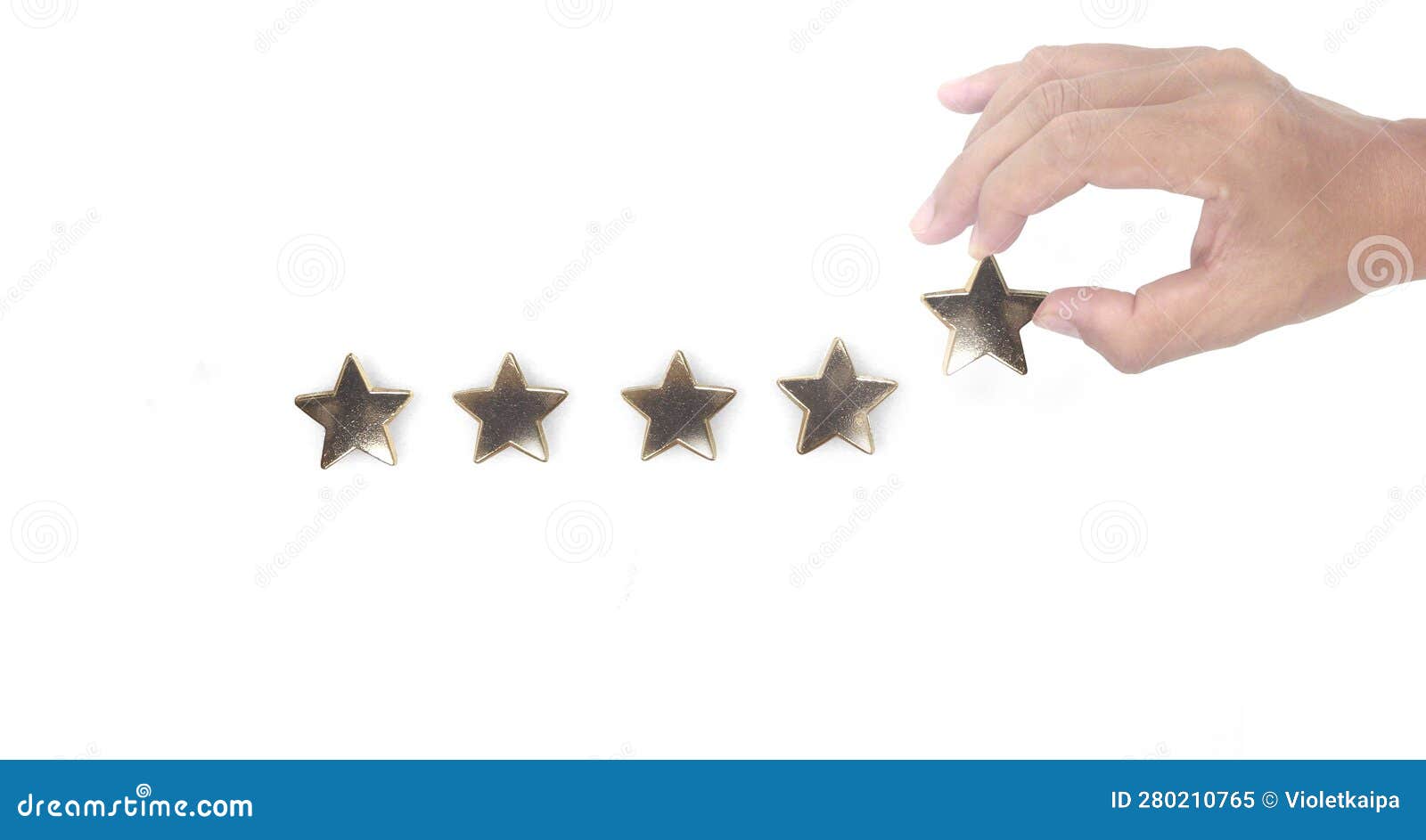 Rise on Increasing Five Stars in Human Hand, Increase Rating Stock ...