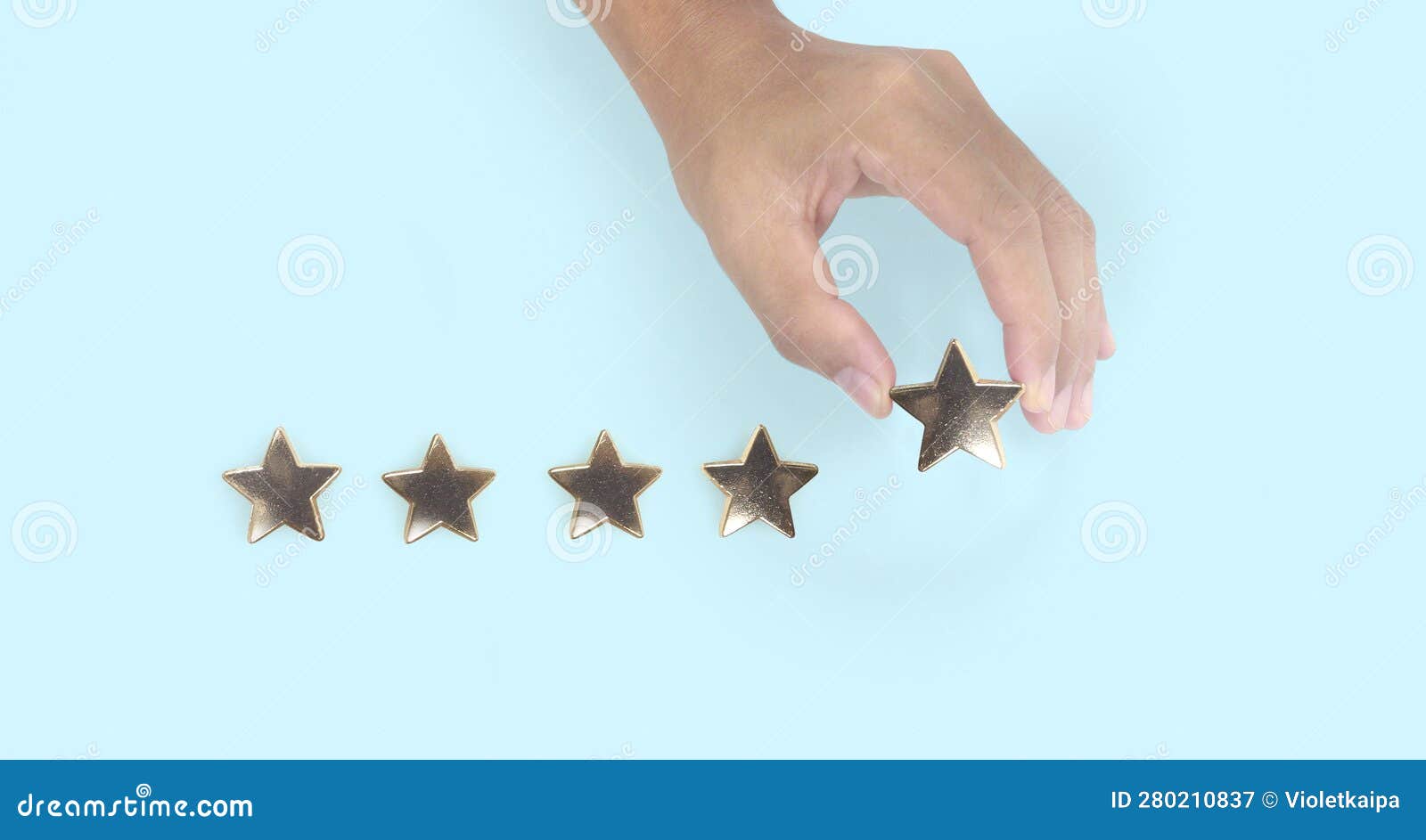 Rise on Increasing Five Stars in Human Hand, Increase Rating Stock ...