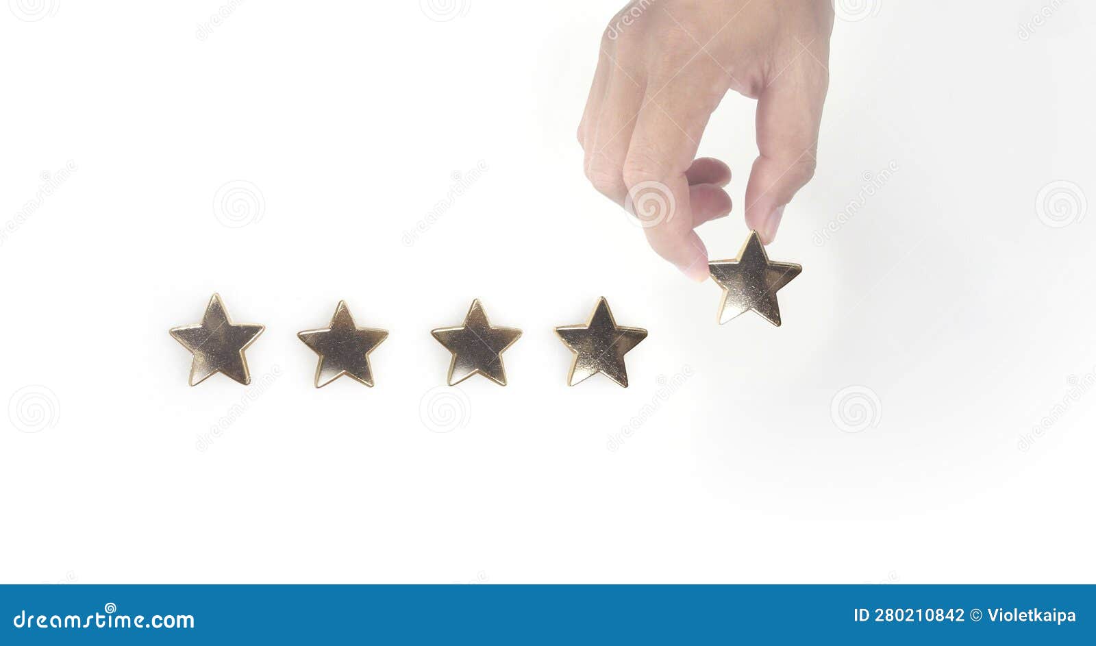 Rise on Increasing Five Stars in Human Hand, Increase Rating Stock ...