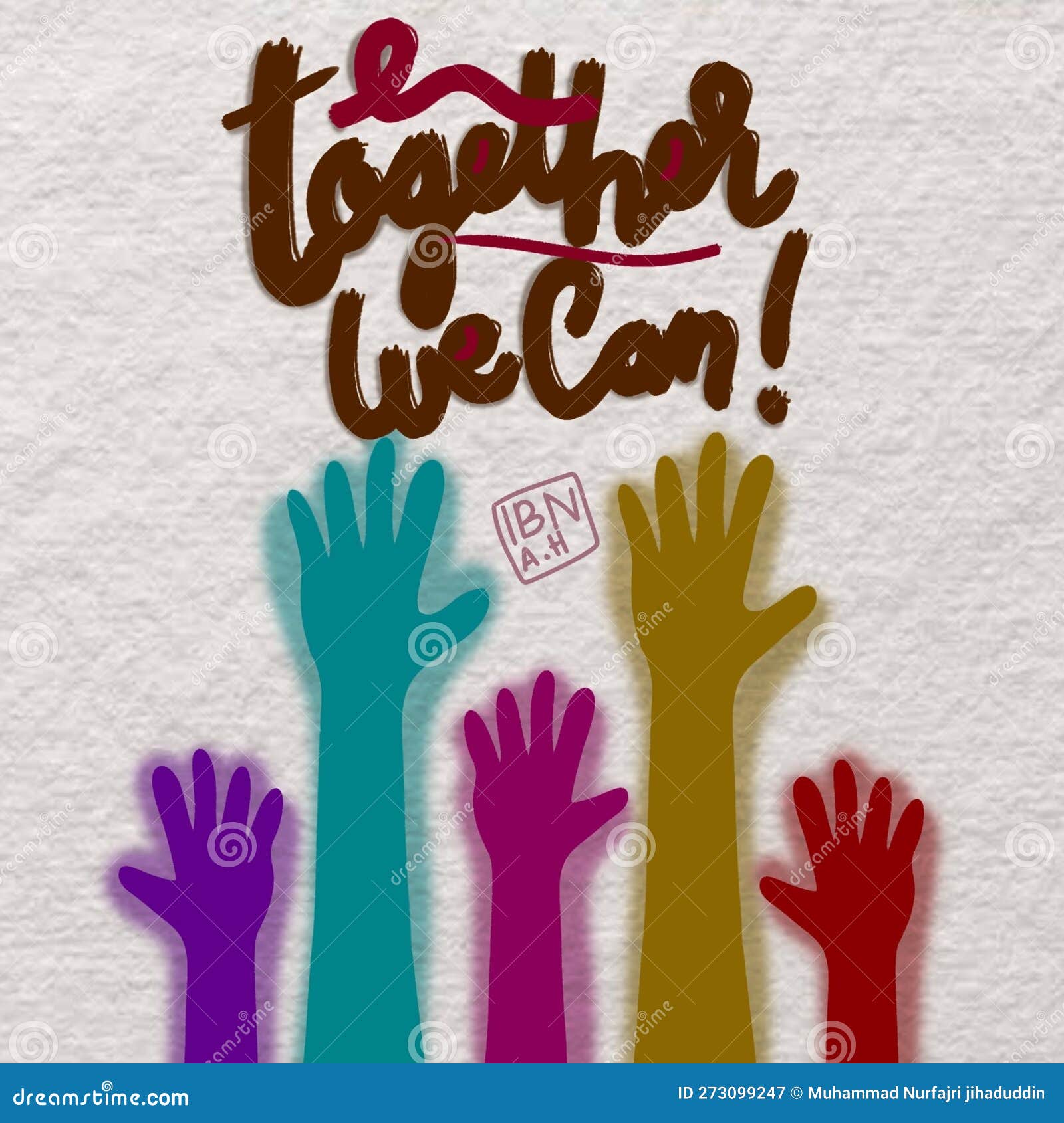 Rise Our Hand Together we Can Stock Illustration - Illustration of hand ...