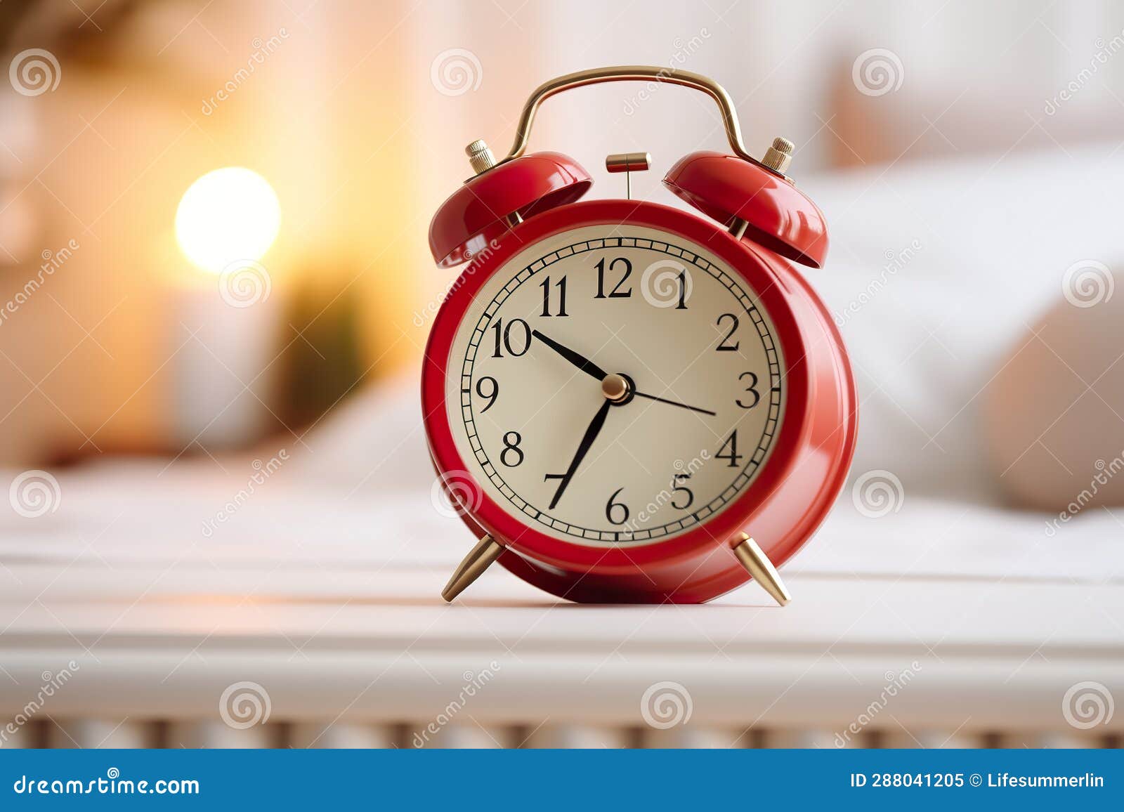 Rise and Shine: Red Alarm Clock Stock Illustration - Illustration of ...