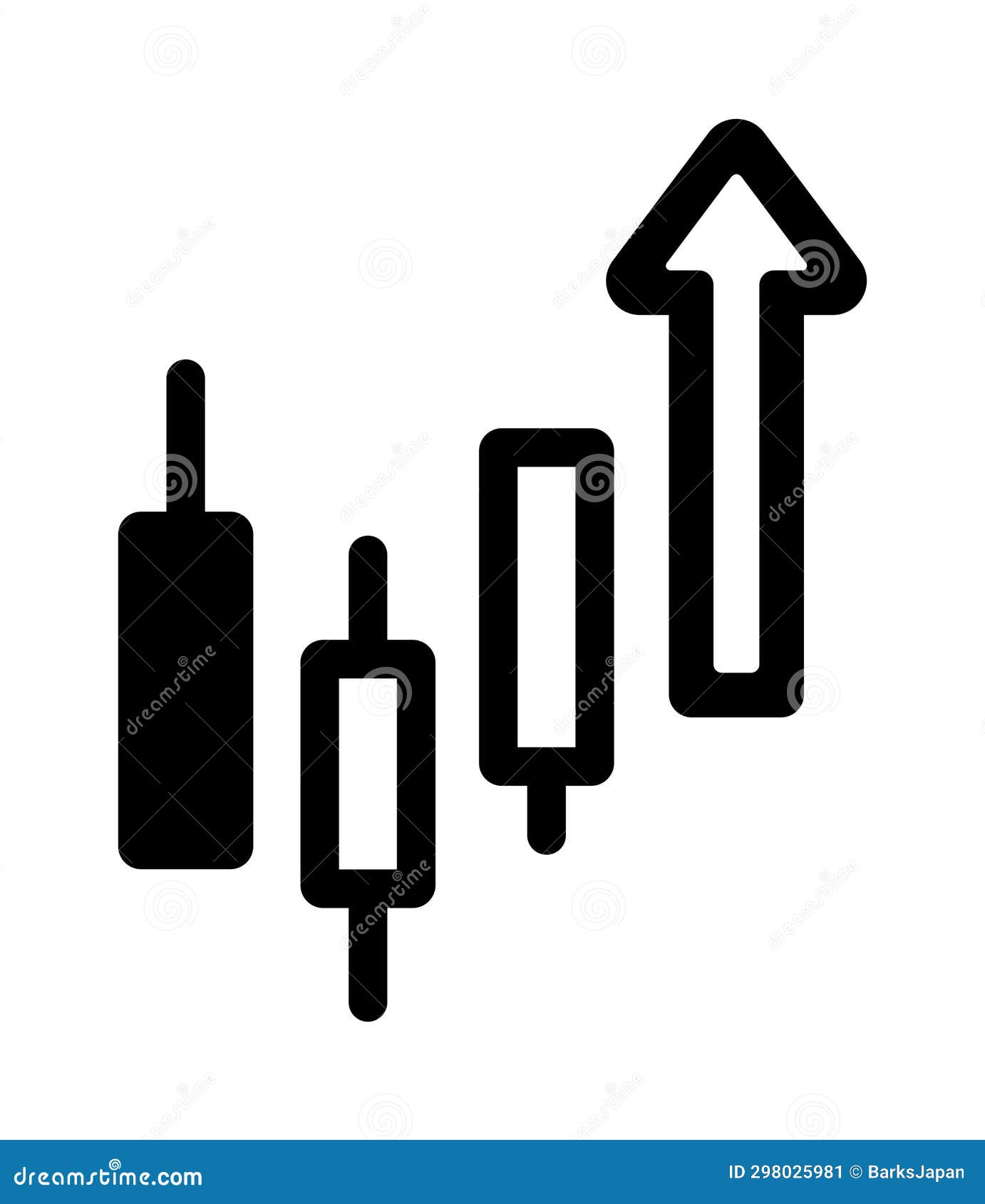 Rise on Stock Price Icon Illustration Stock Vector - Illustration of ...