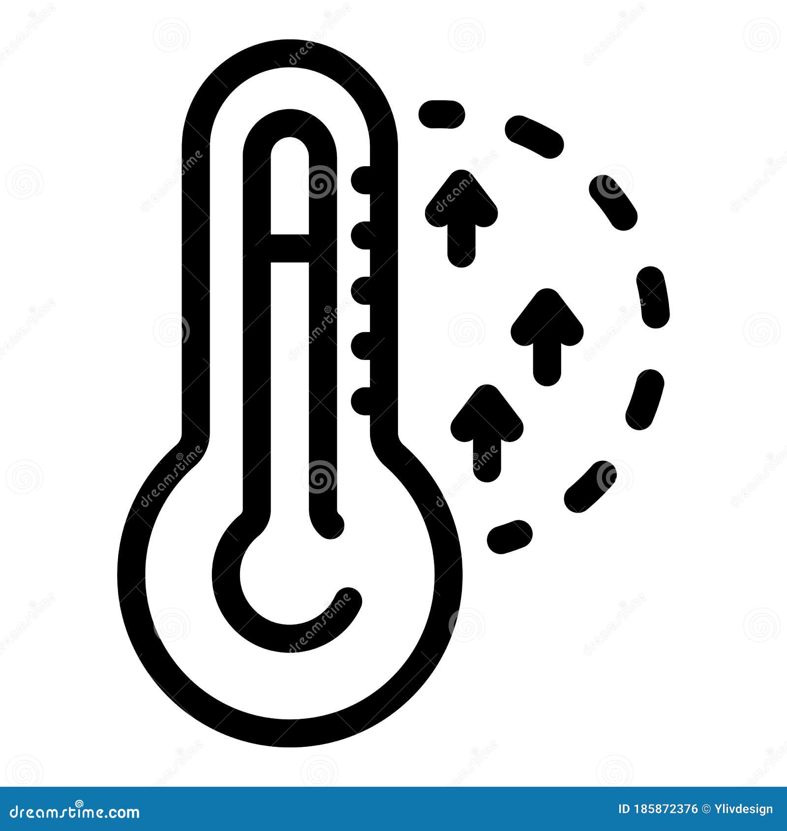 Rise in Temperature Icon, Outline Style Stock Vector - Illustration of ...