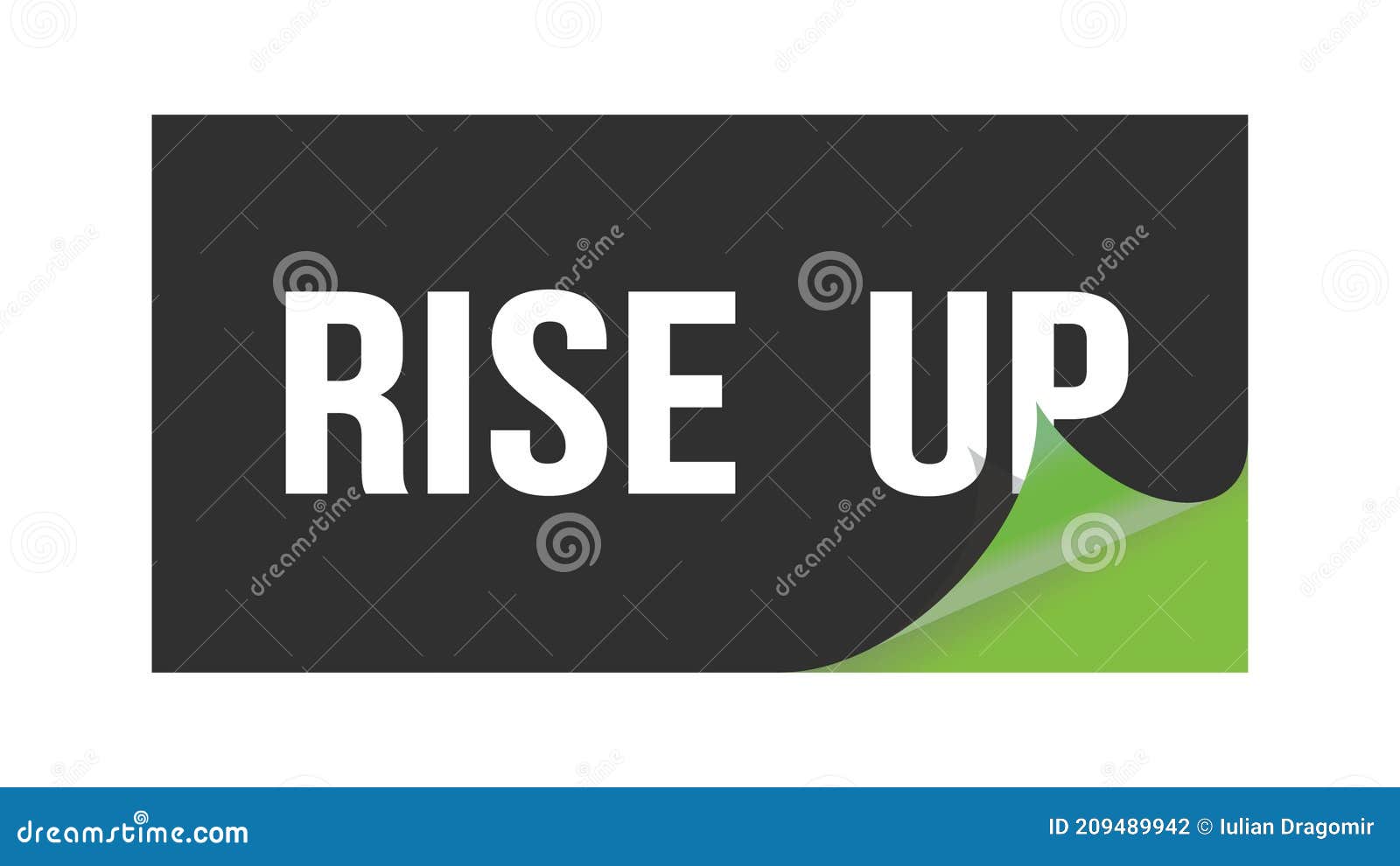 RISE UP Text Written on Black Green Sticker Stock Illustration ...