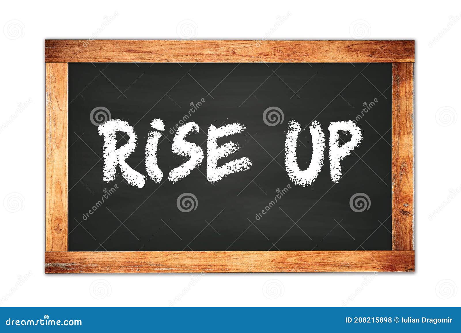 RISE UP Text Written on Wooden Frame School Blackboard Stock Photo ...