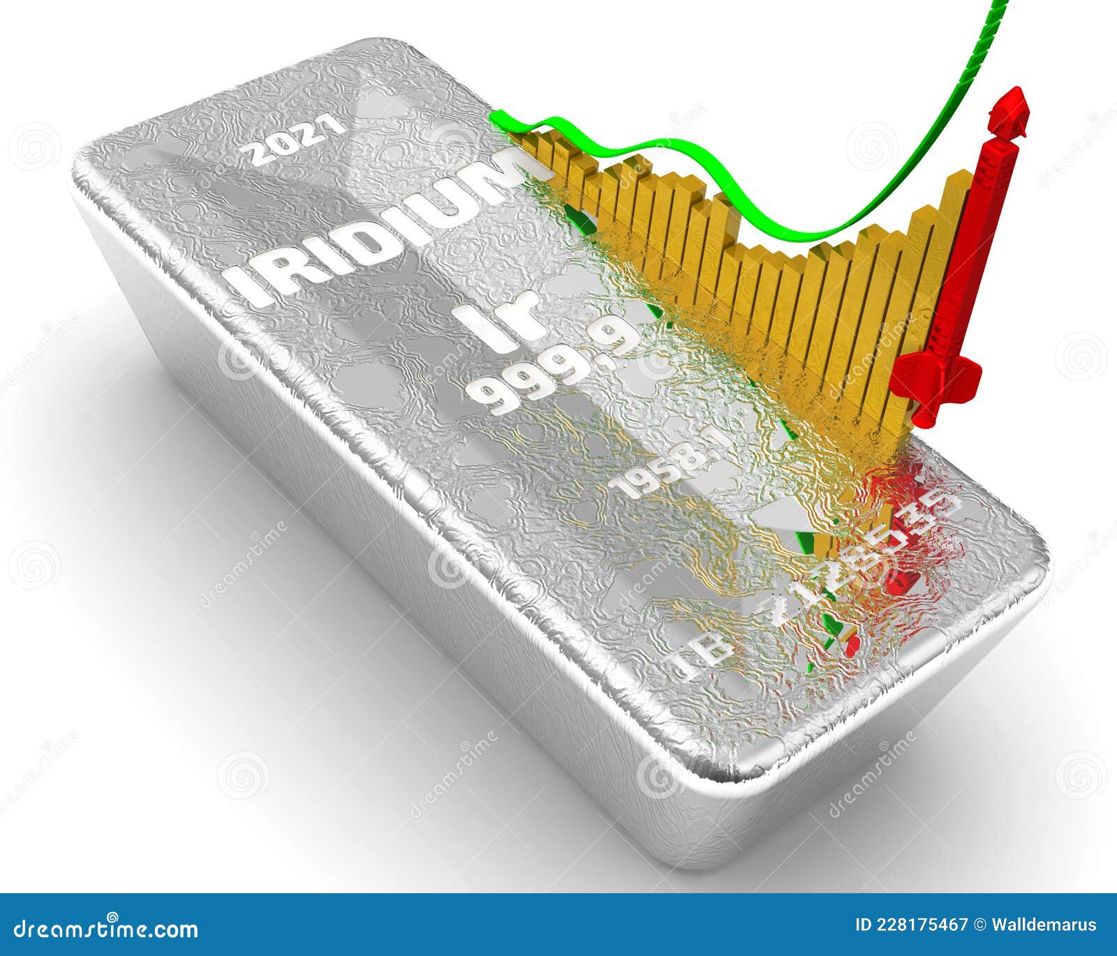 The Rise in the Value of Iridium Stock Illustration - Illustration of ...