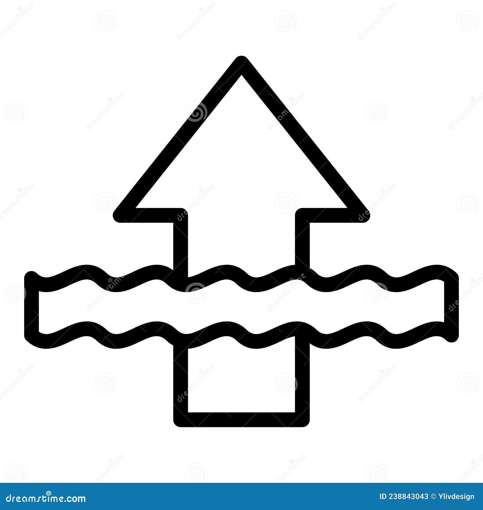 Rise Water Icon Outline Vector. Sea Level Stock Vector - Illustration ...