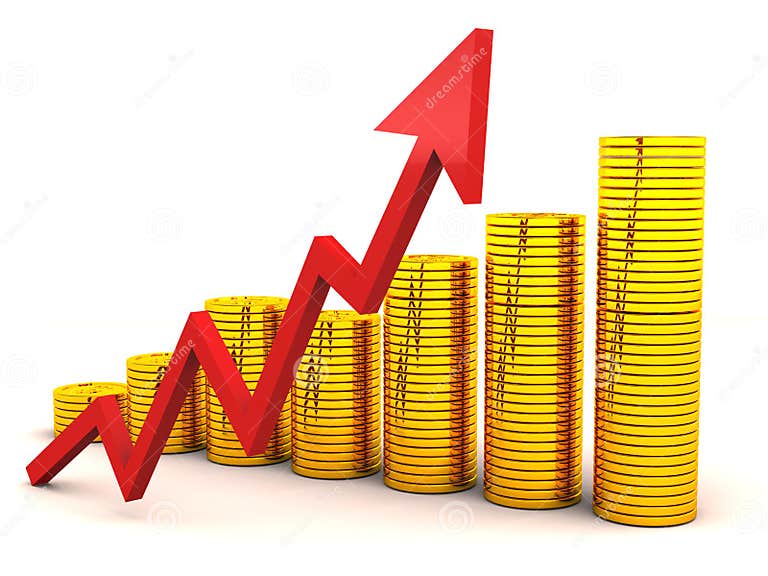 Rise of wealth graph stock illustration. Illustration of coin - 25759013